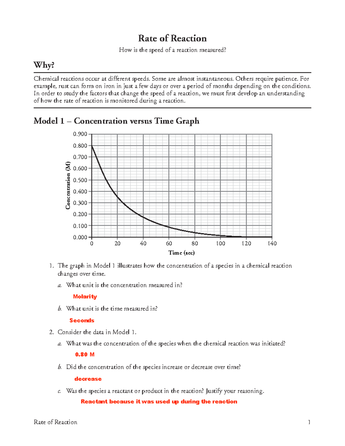 17 Rate of Reaction - S - Rate of Reaction 1 Rate of Reaction How is ...