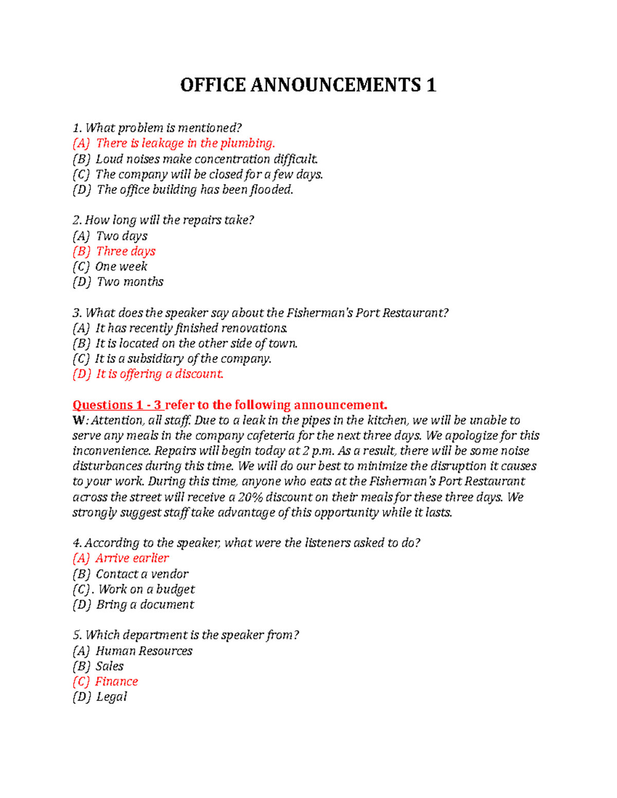 Office Announcements BT 1 ĐA - Studocu