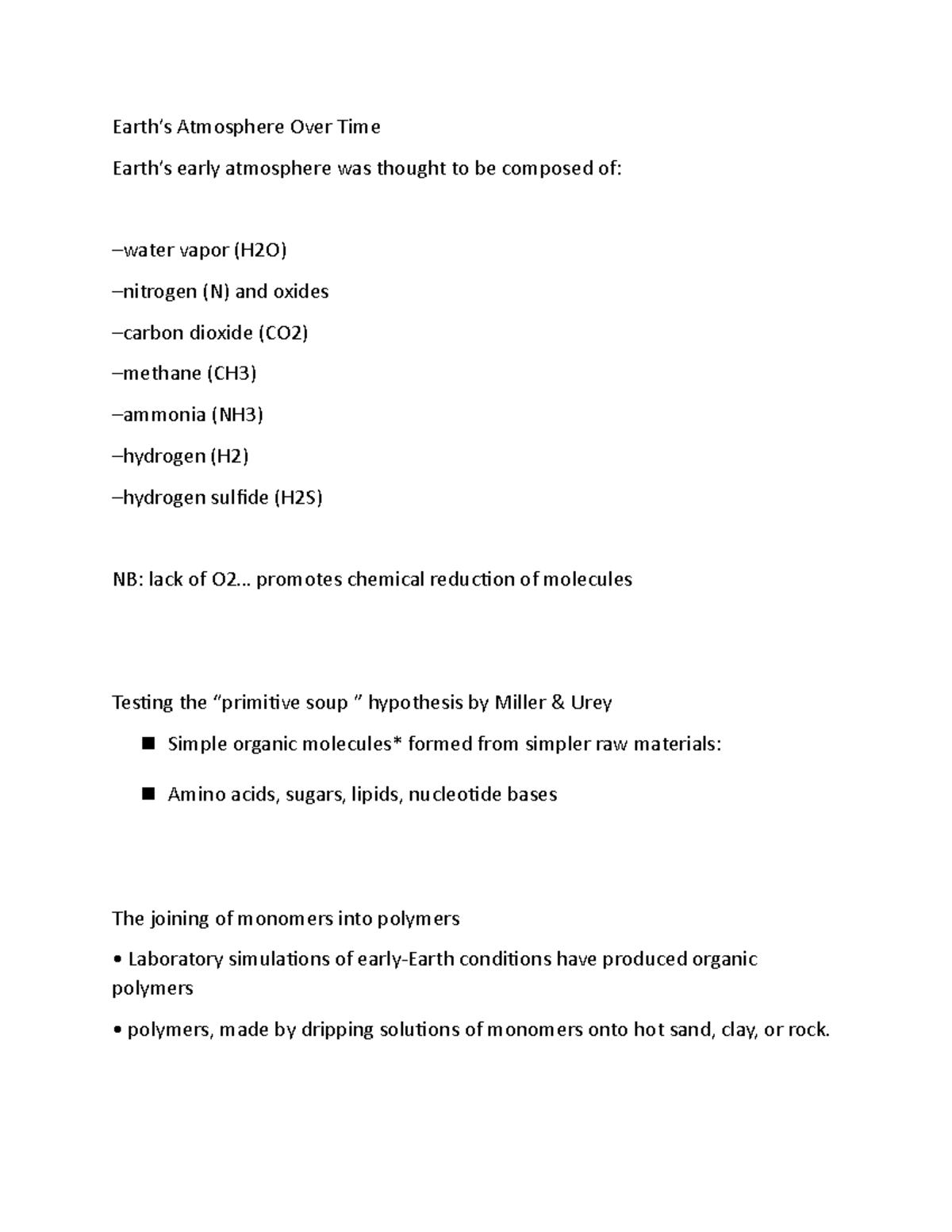 14 - Earth Atmosphere Over Time - Earth’s Atmosphere Over Time Earth’s ...