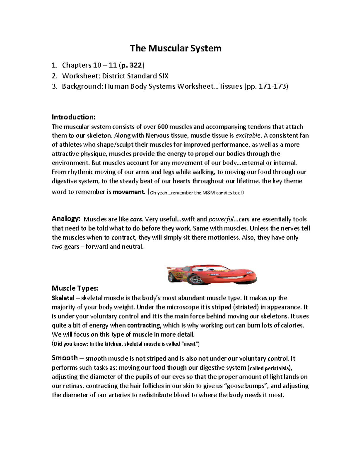 Muscular system - The Muscular System 1. Chapters 10 – 11 (p. 322) 2 ...
