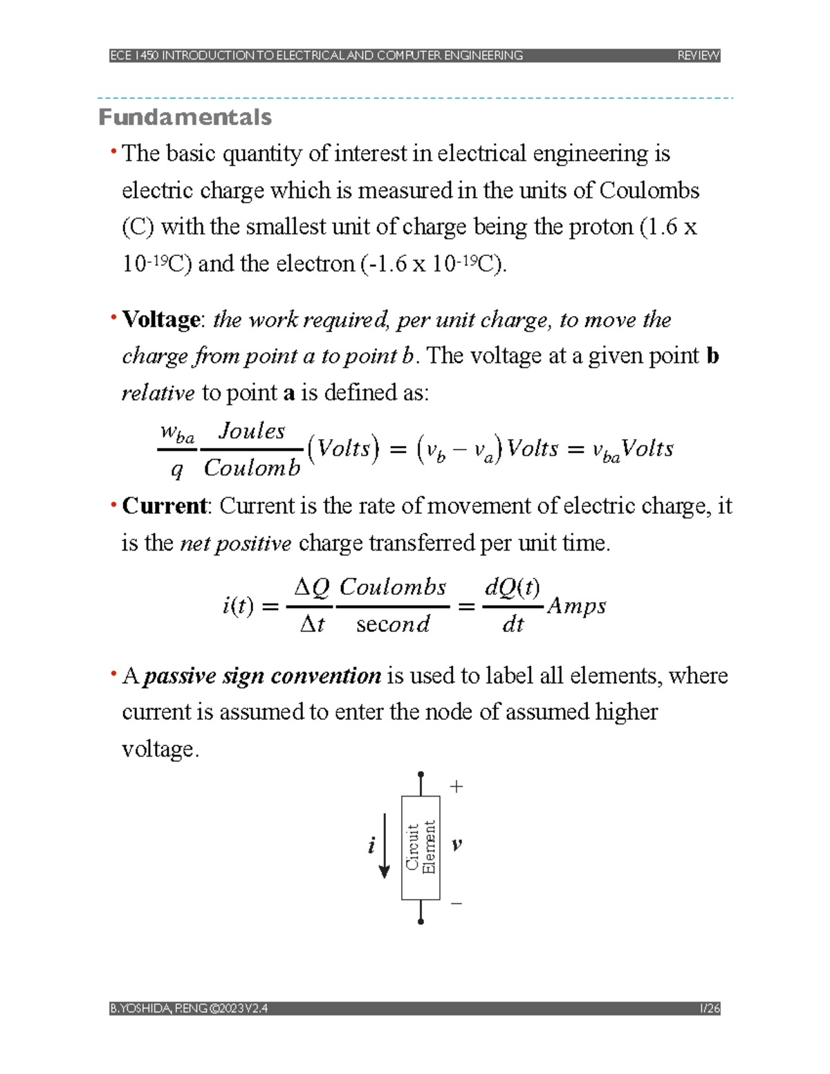 electrical stuff - Fundamentals The basic quantity of interest in ...