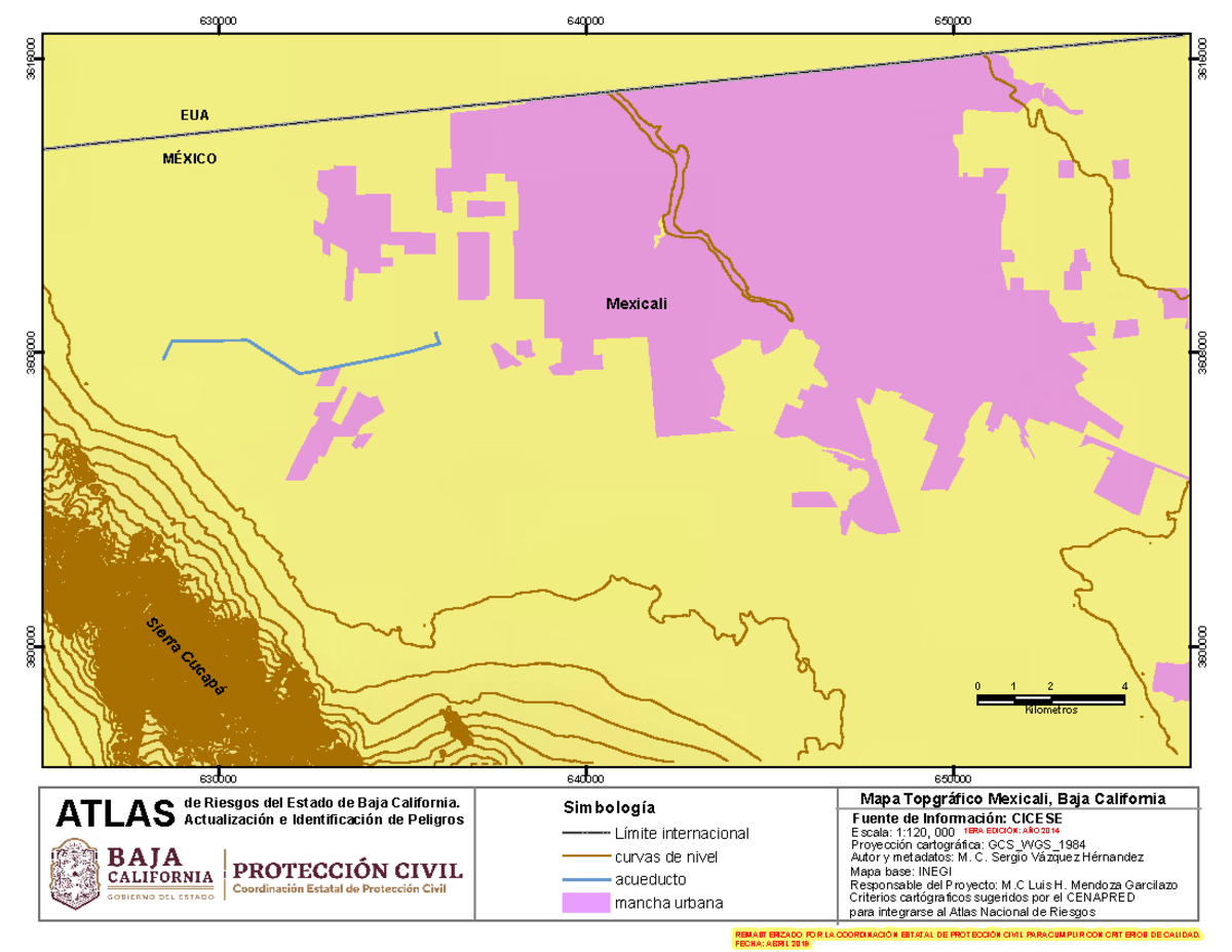 Mapa Topografico Mexicali - 630000 630000 640000 640000 650000 650000 ...