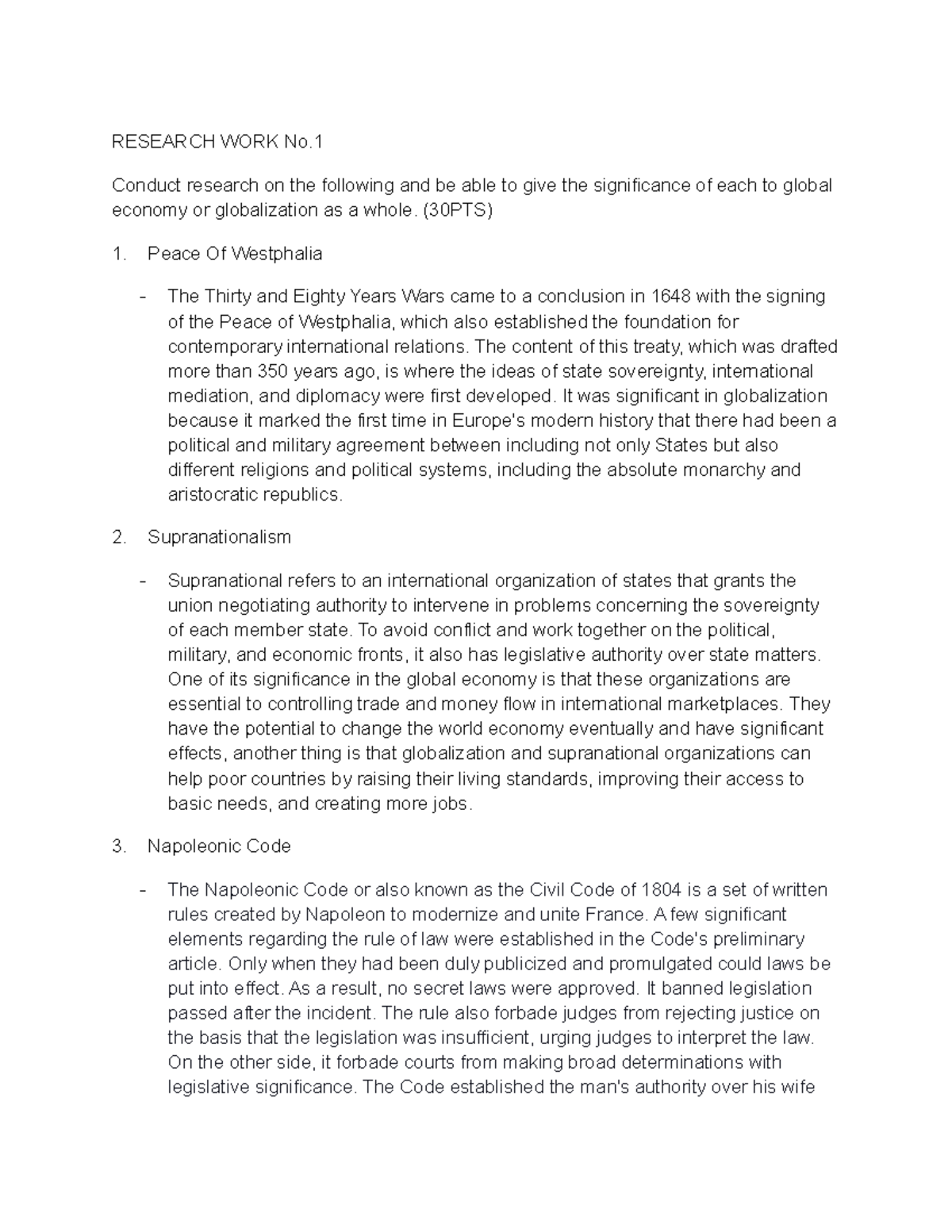TCWD Research 1 - RESEARCH WORK No. Conduct research on the following ...