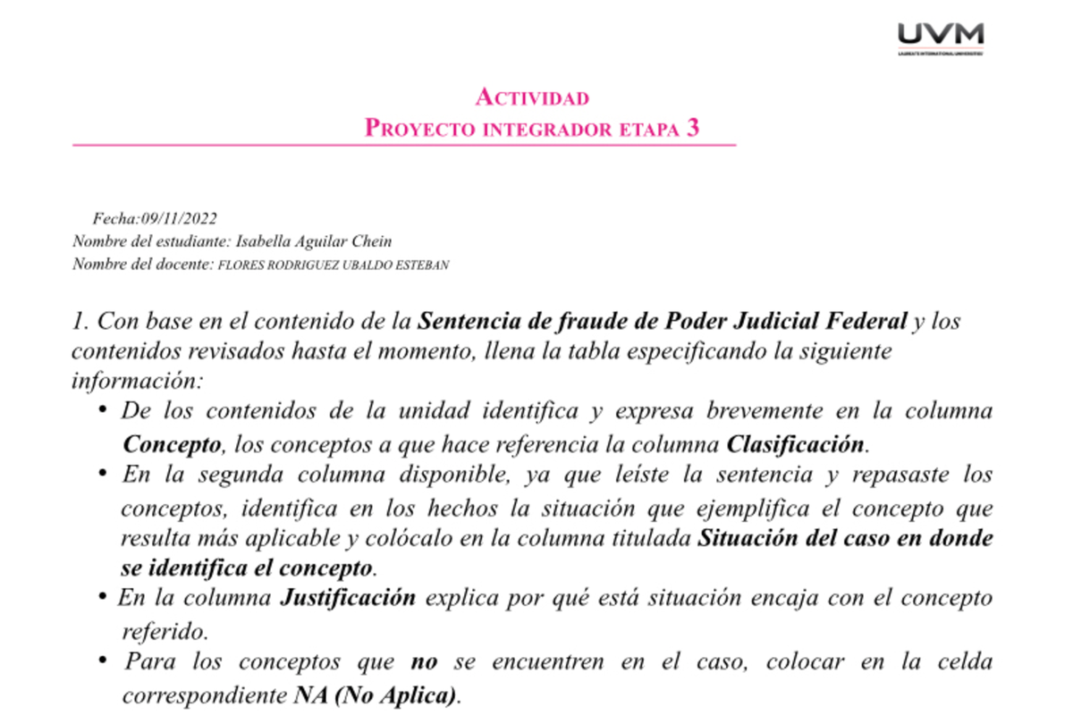 Proyecto integrador etapa 3 - derecho penal - Studocu