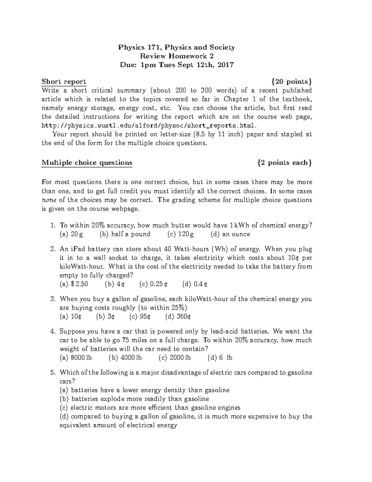 2017-2018 Homework 2 - Physics 171, Physics and Society Review Homework ...