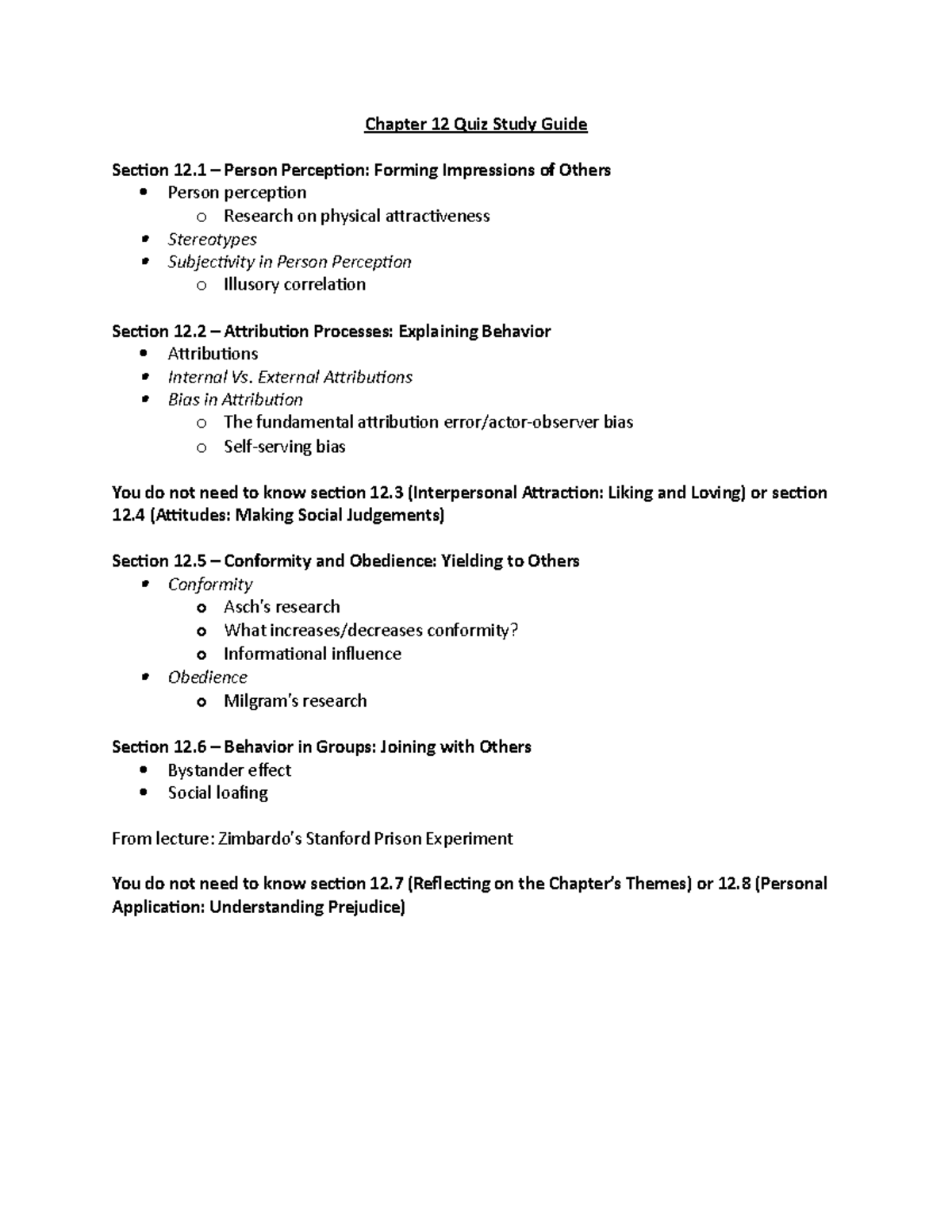 Chapter 12 Quiz Study Guide - Chapter 12 Quiz Study Guide Section 12 ...