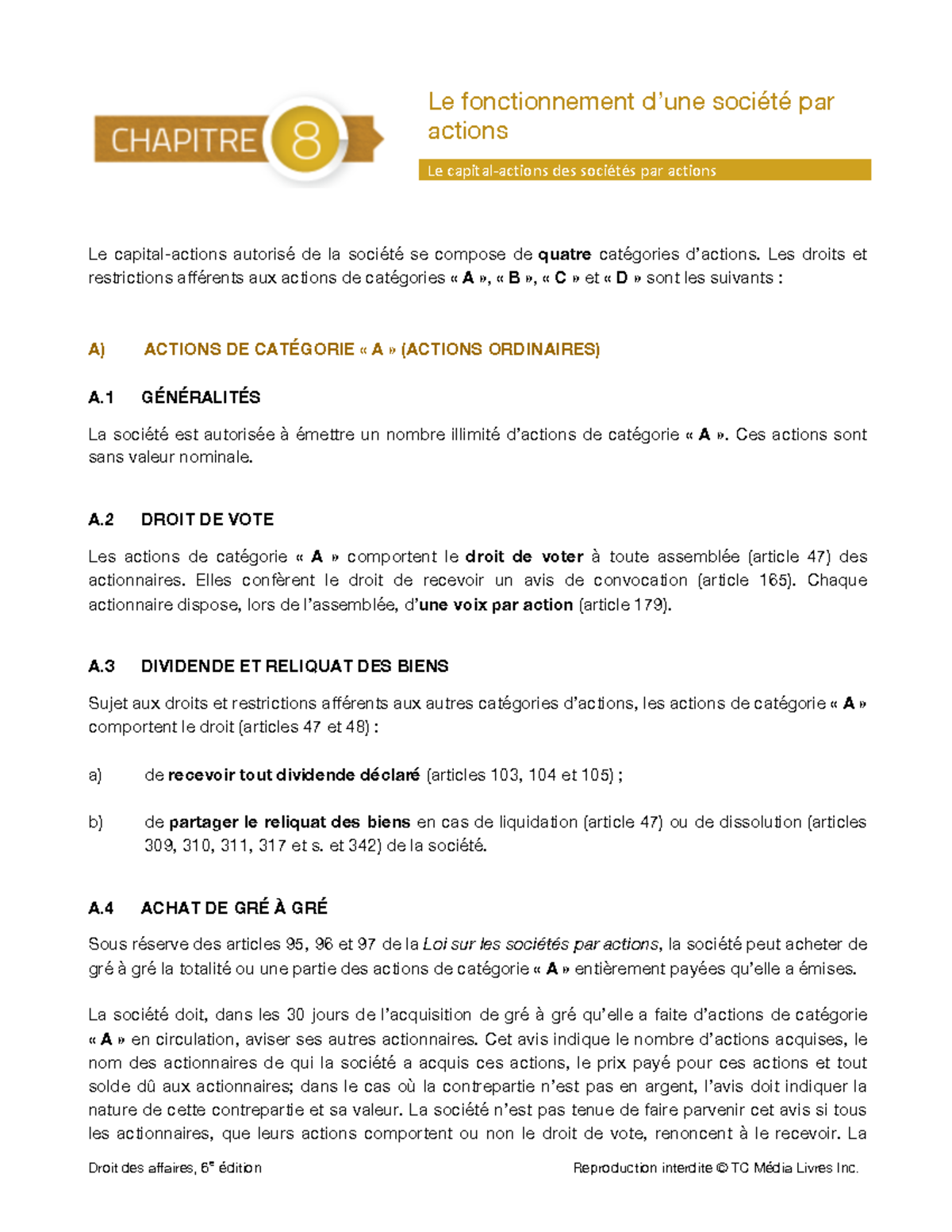 Exemple dune charte de capital-actions des sociétés par actions - Le ...