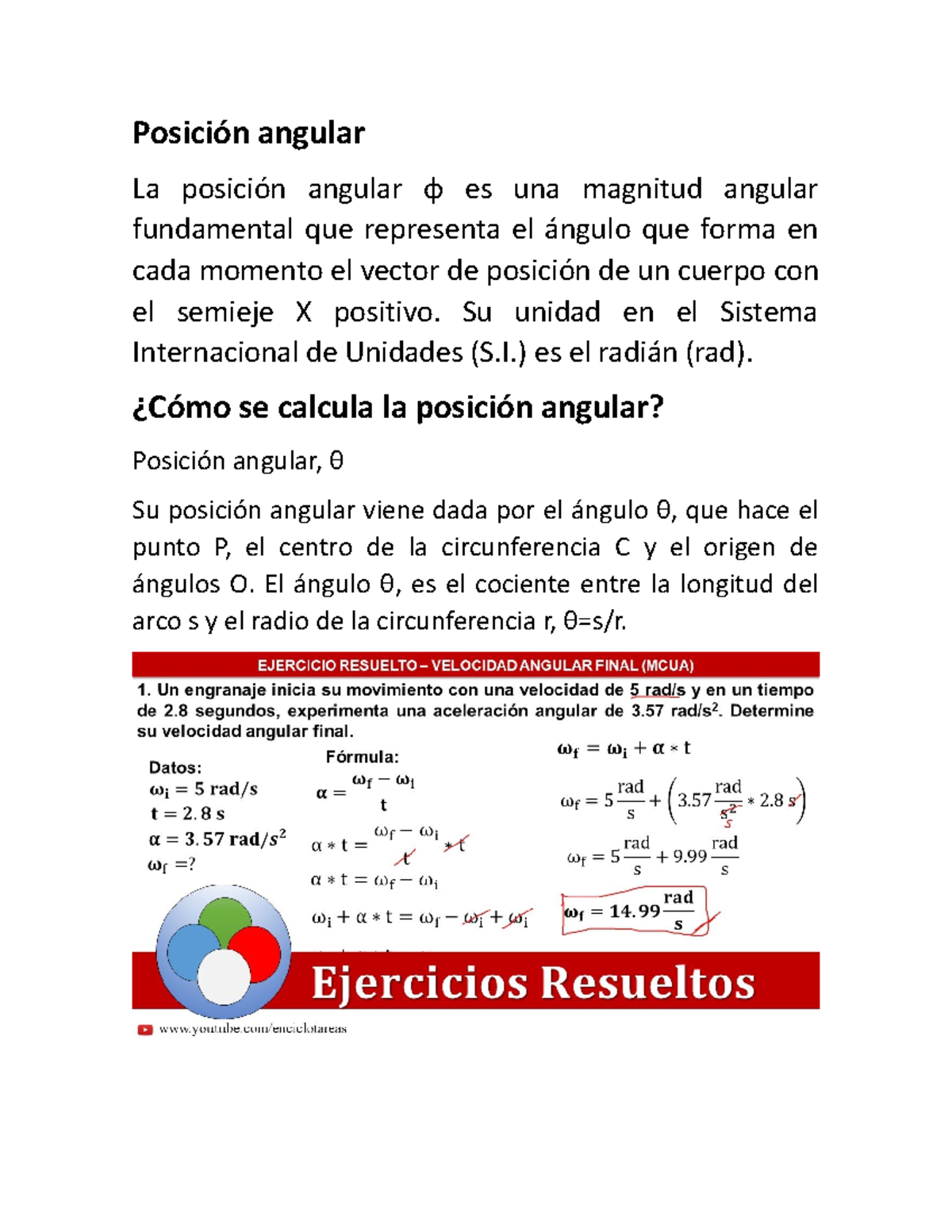 Posición angular - MATERIAL DE REPASO PARA ACTIVIDADES IMPORTANTES DE ...