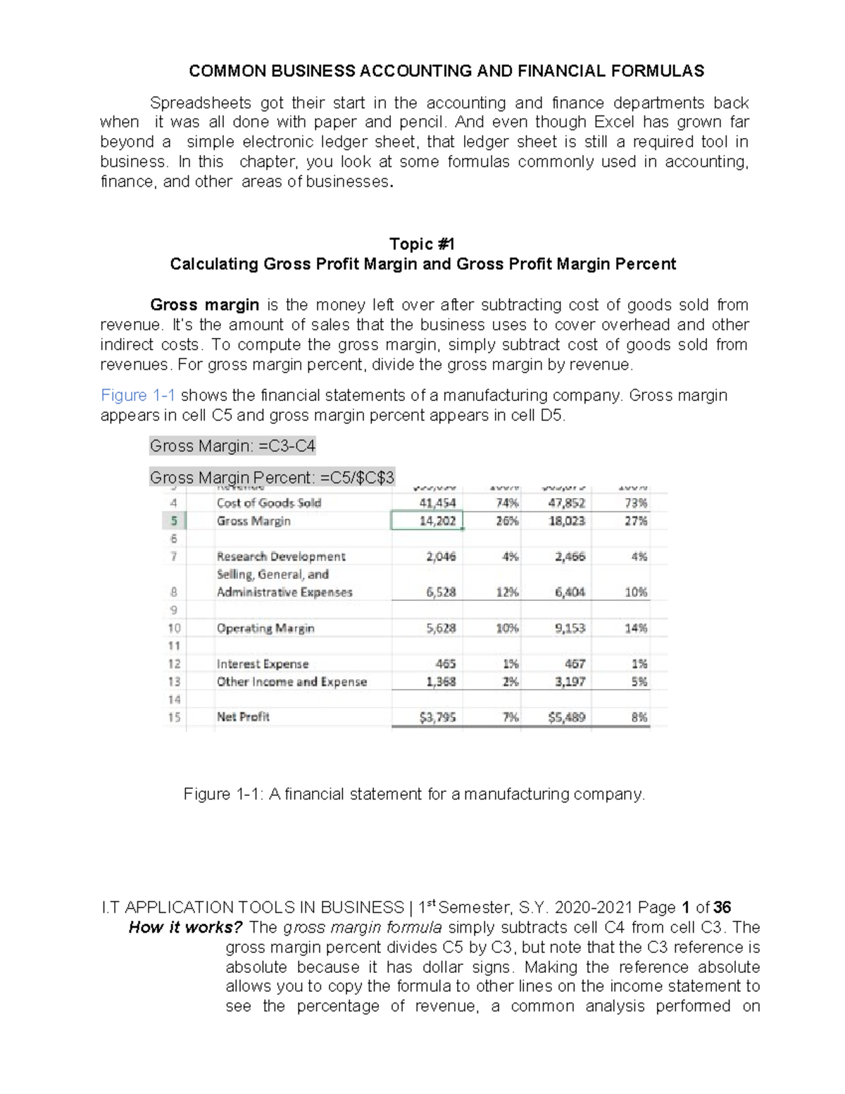 Common Business Accounting AND Financial Formulas - COMMON BUSINESS ...