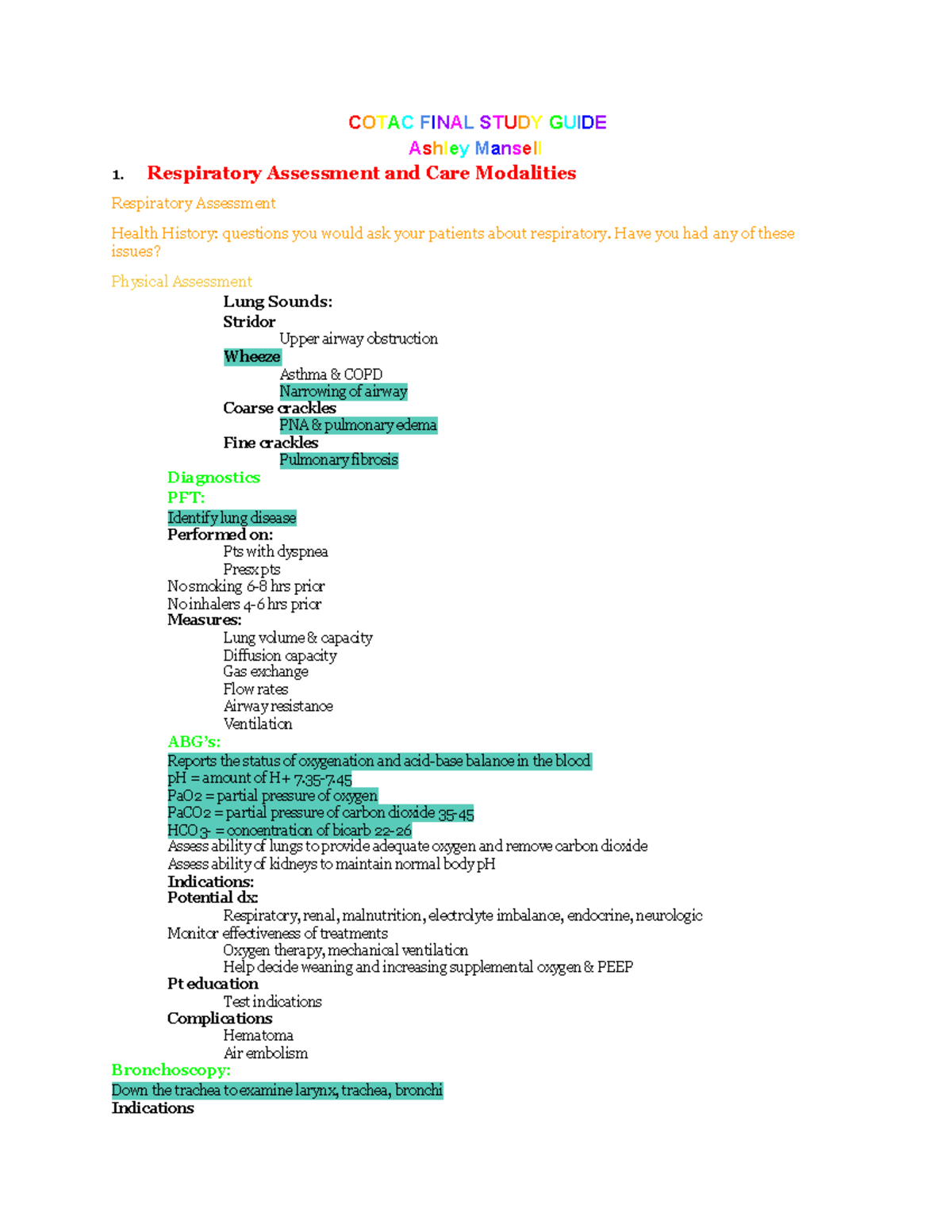 Cotac Final study guide complete - C O T A C F I N A L S T U D Y G ...