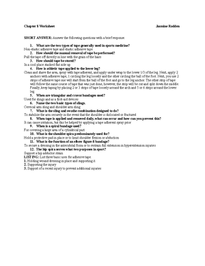 Chapter 6 Worksheet - Chapter 6 Worksheet SHORT ANSWER: Answer the ...