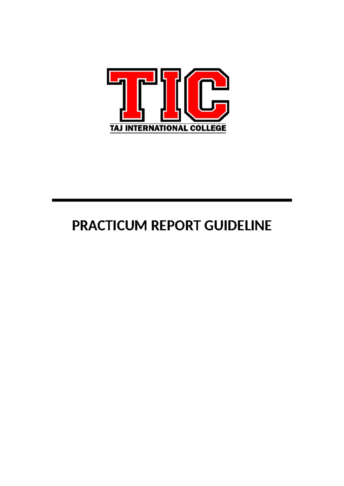 TAJ Industrial Training Report - PRACTICUM REPORT GUIDELINE 1 ...