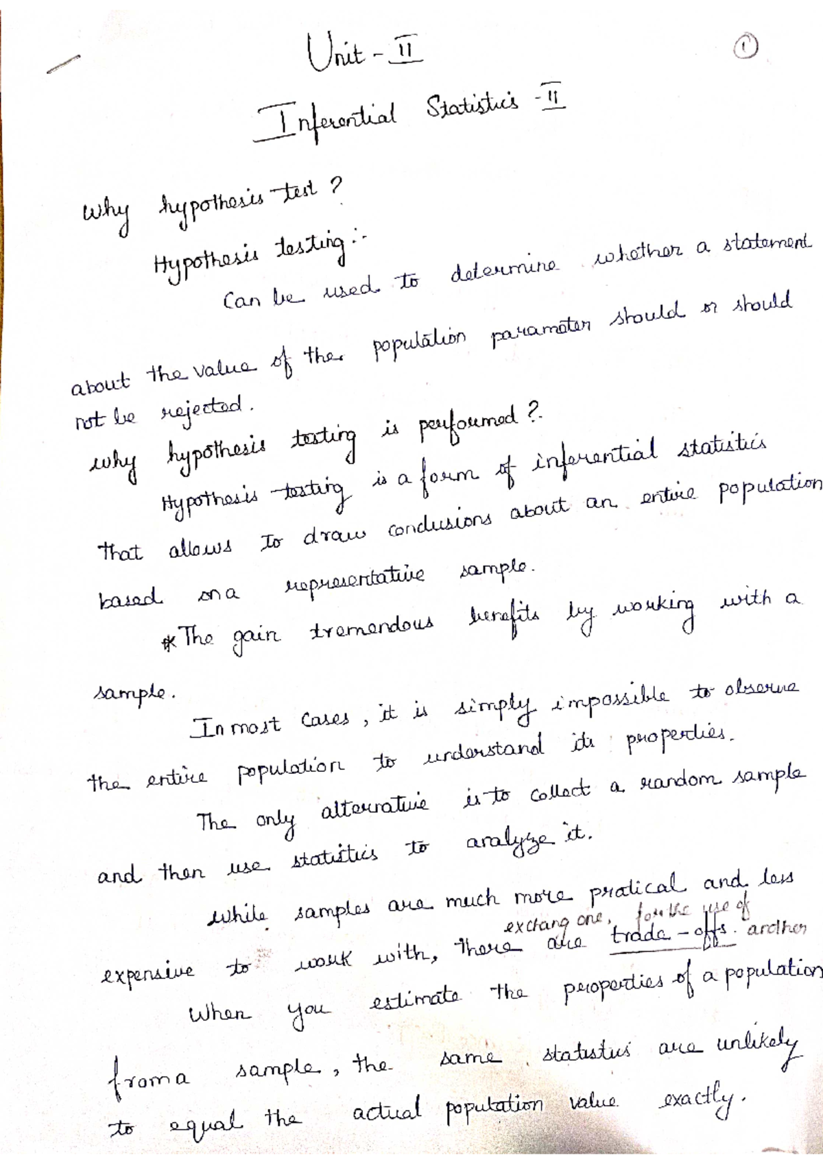 UNIT 2- Inferential Statistics-II - Unit II Inferntial Statistics why ...