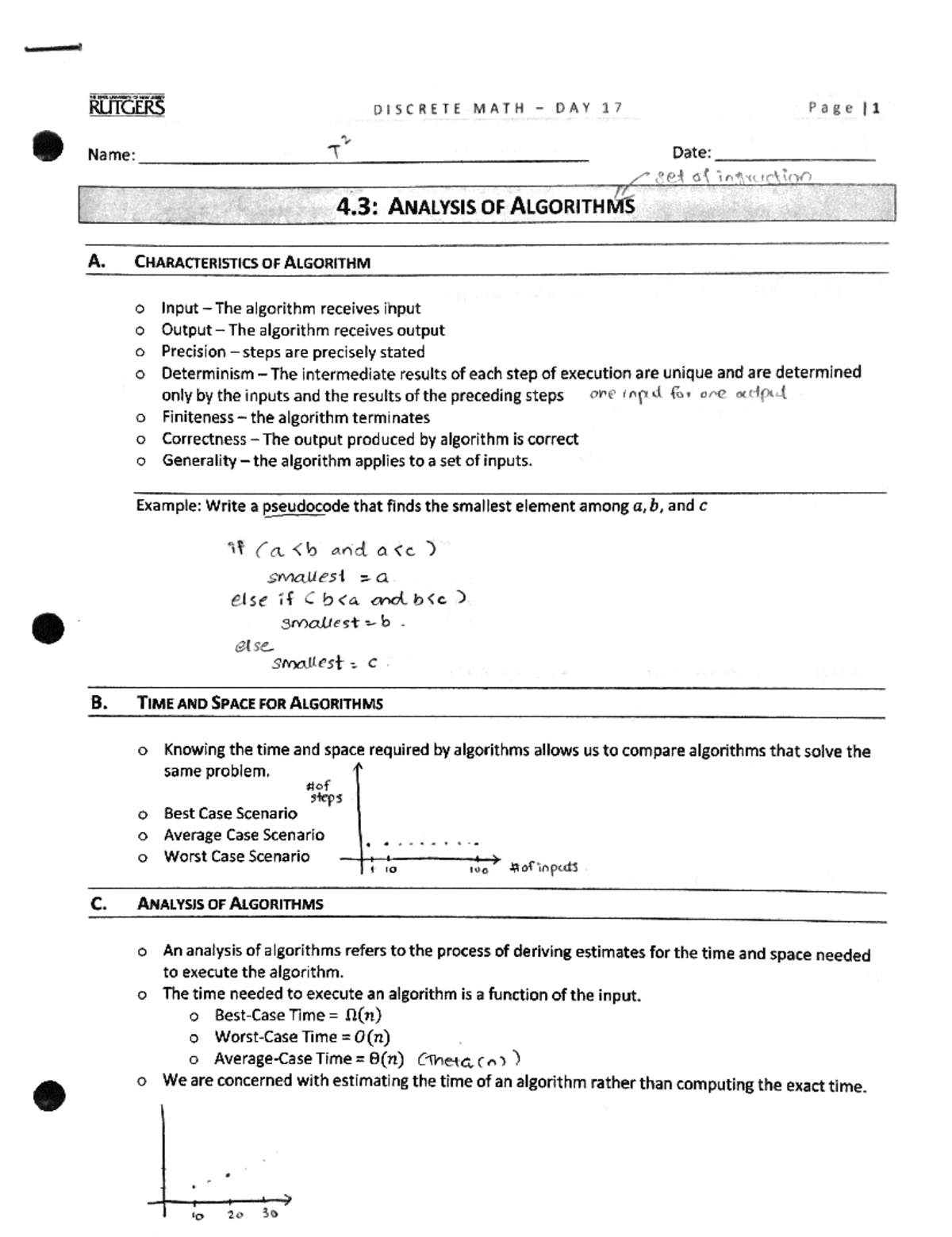 4.3 Alalysis of algorithms - Ru'T'C'ia'ii‘s DISCRETE MATH—DAV 17 Pagell ...