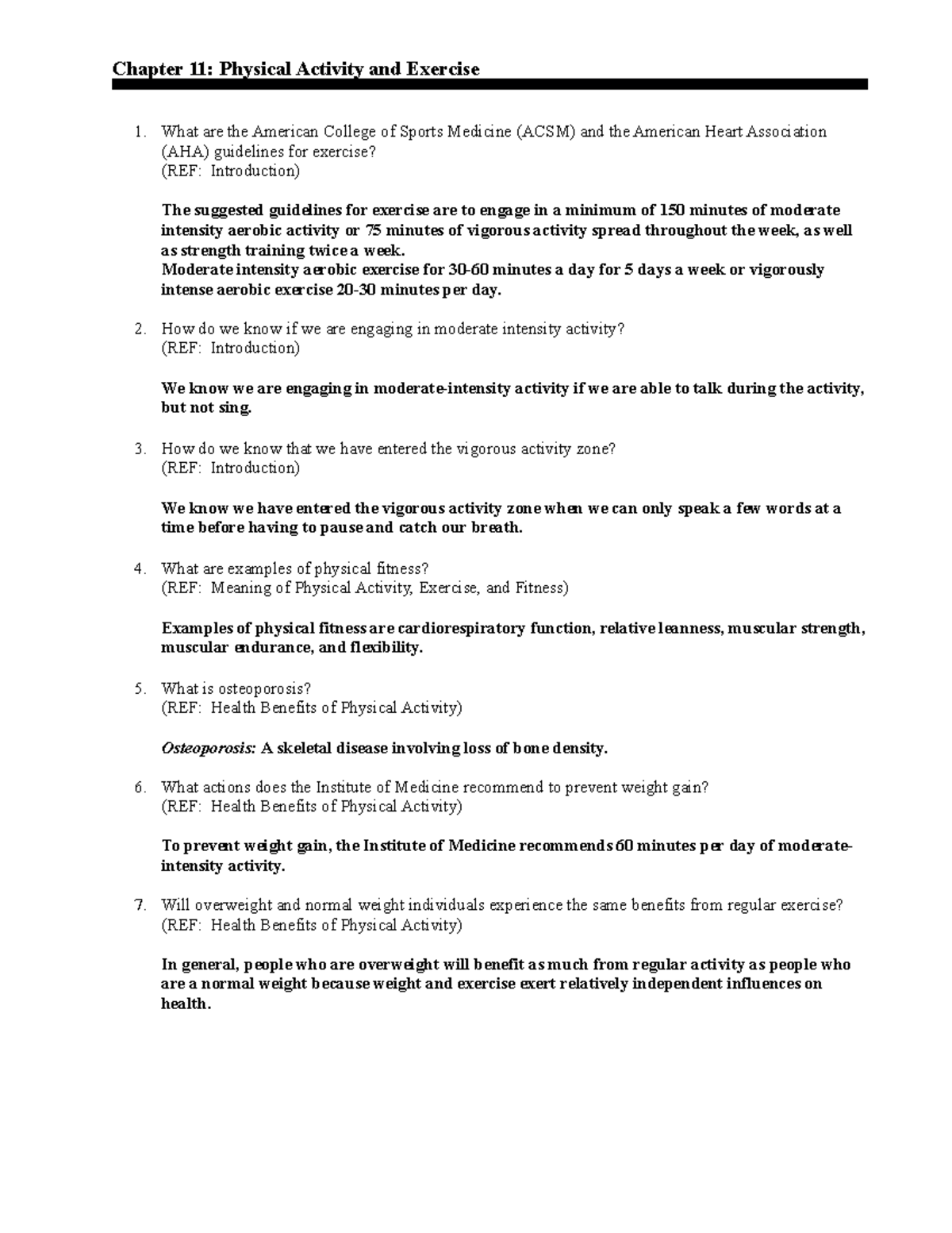 Filled PSY 459 Stress Chapter 11 Study Guide - Chapter 11: Physical ...