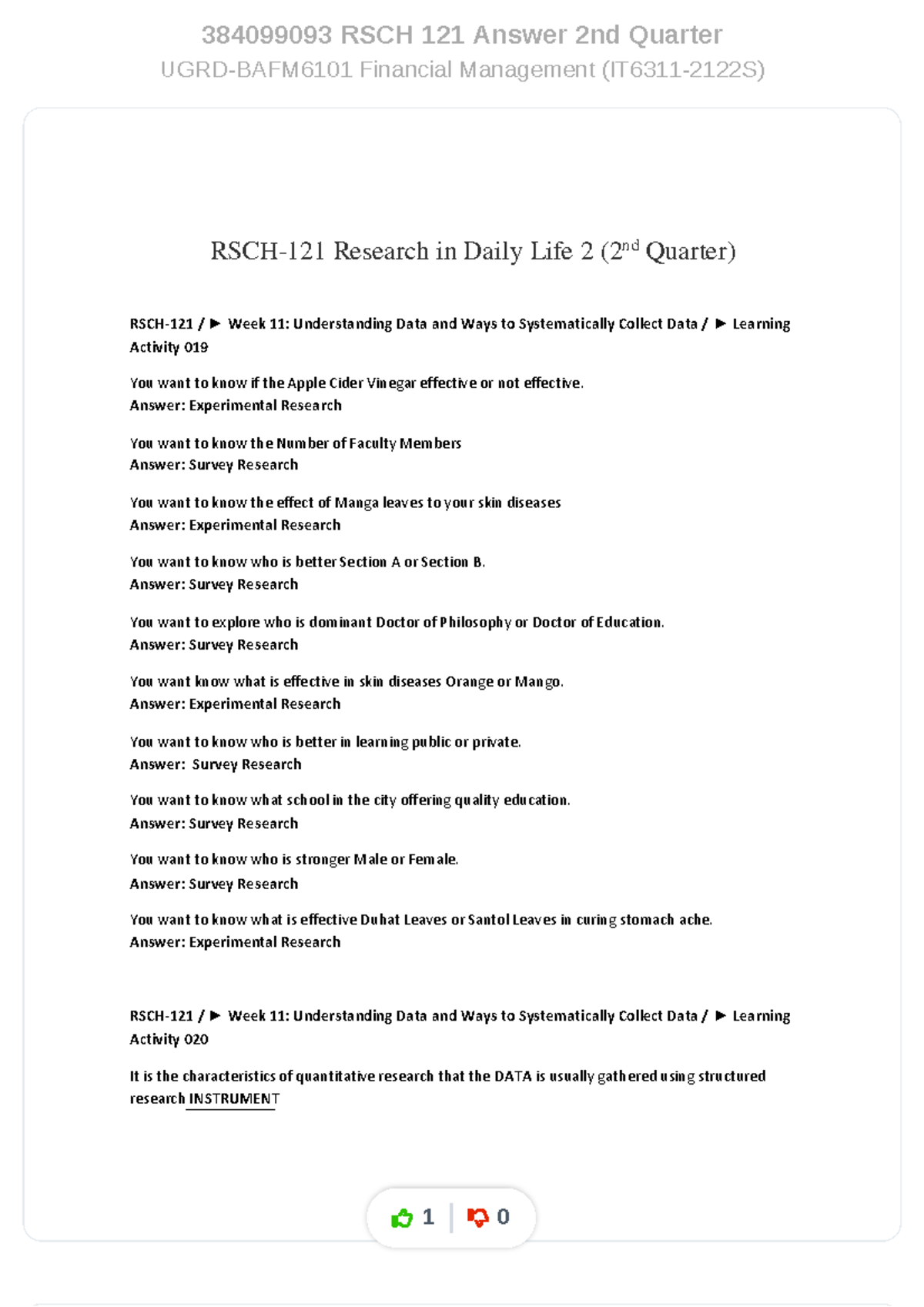 384099093-rsch-121-answer-2nd-quarter compress - 384099093 RSCH 121 Answer 2nd Quarter UGRD ...