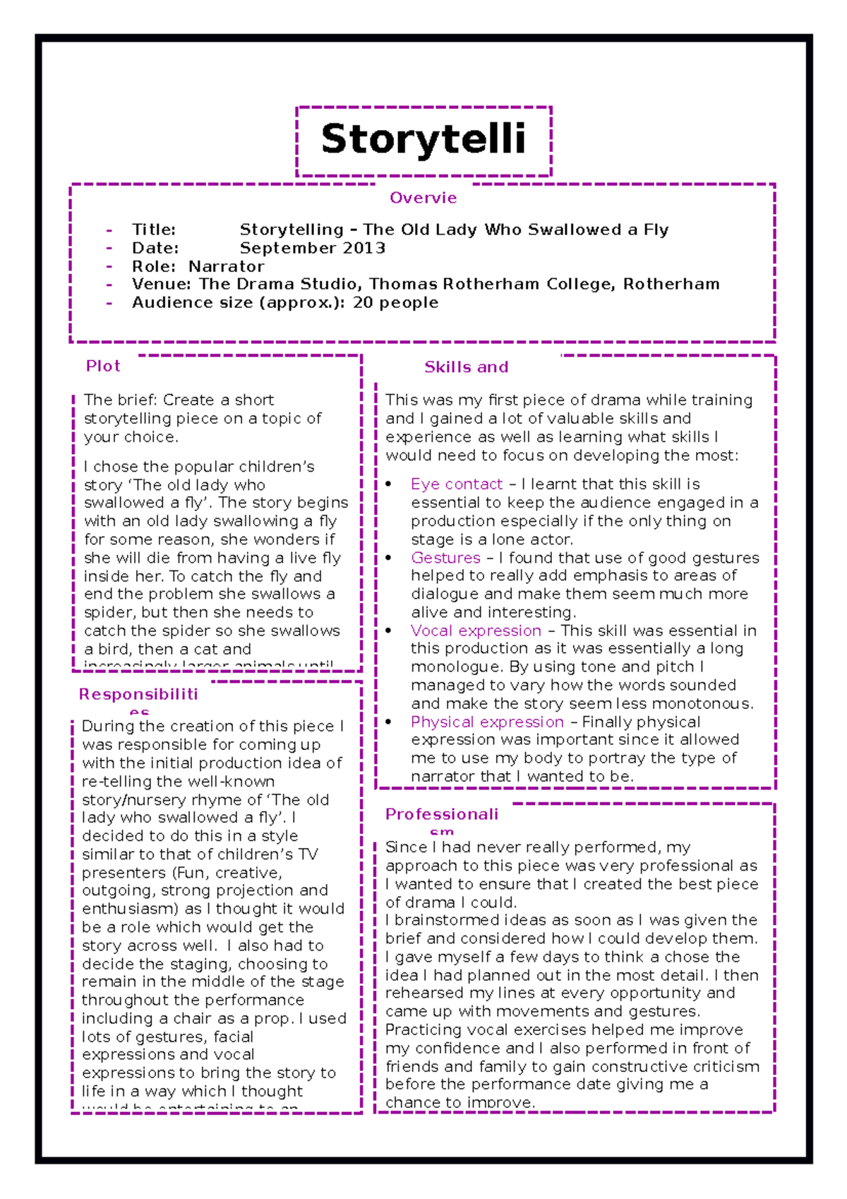 6 - Storytelling - Plot The brief: Create a short storytelling piece on ...