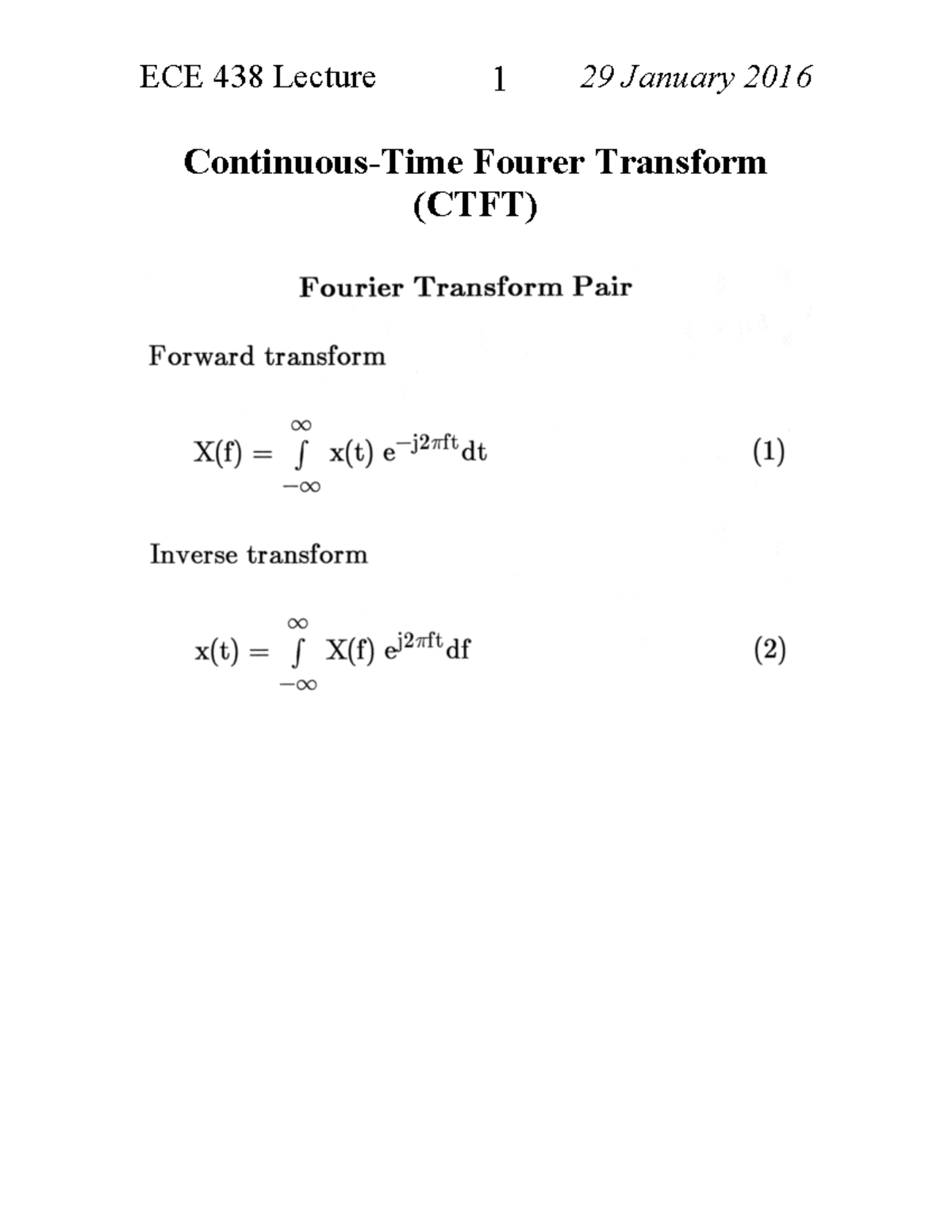Lecture 2 - 2016-2017 - ENGR 221 - Continuous-Time Fourer Transform ...