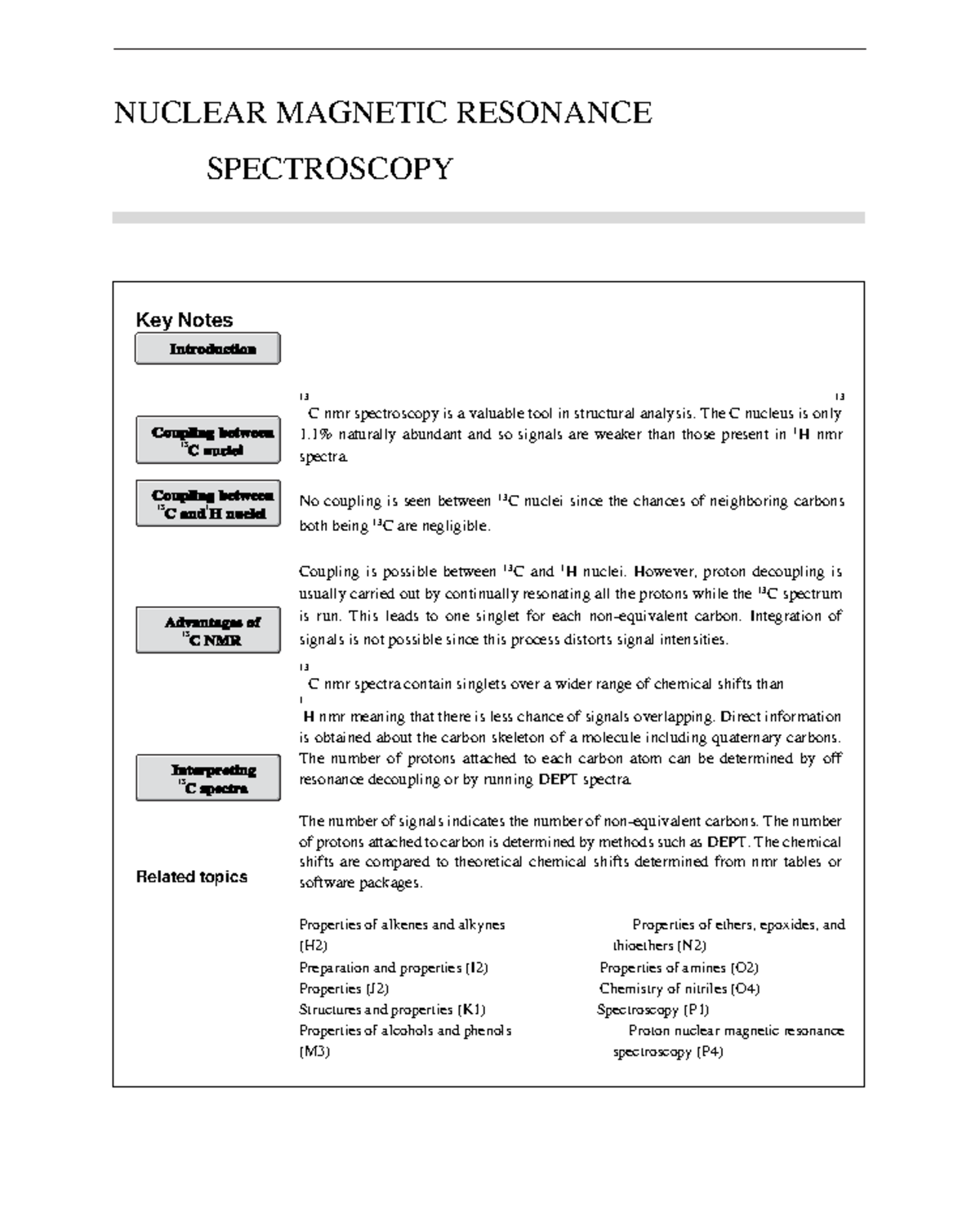 Nuclear Magnetic Resonance Spectroscopy - NUCLEAR MAGNETIC RESONANCE ...