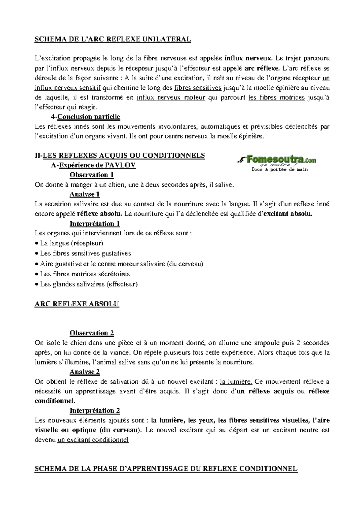 6126bd733fbf7l arc reflexe svt 1ere a - SCHEMA DE L’ARC REFLEXE ...