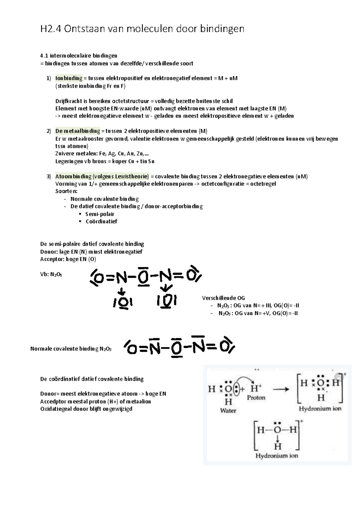 Ontstaan van moleculen door bindingen - 4 intermoleculaire bindingen ...