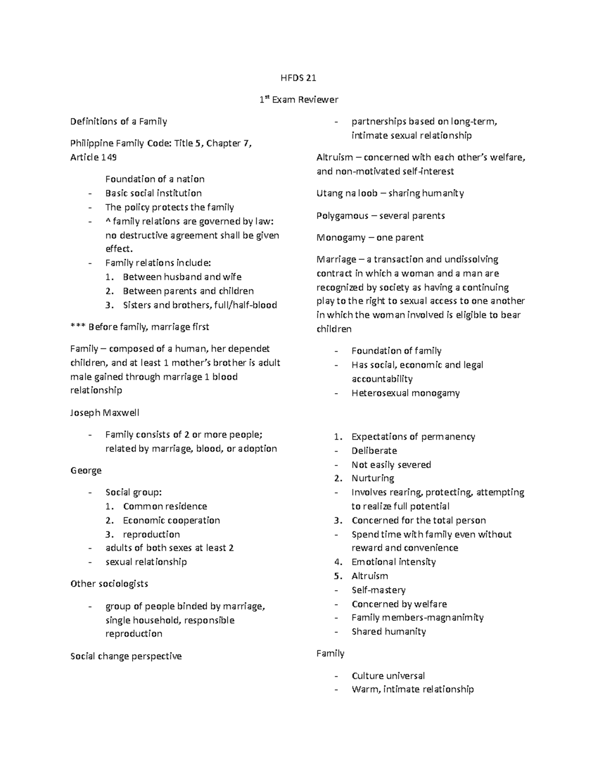 HFDS 21 - Exam Reviewer - HFDS 21 1 stExam Reviewer Definitions of a ...