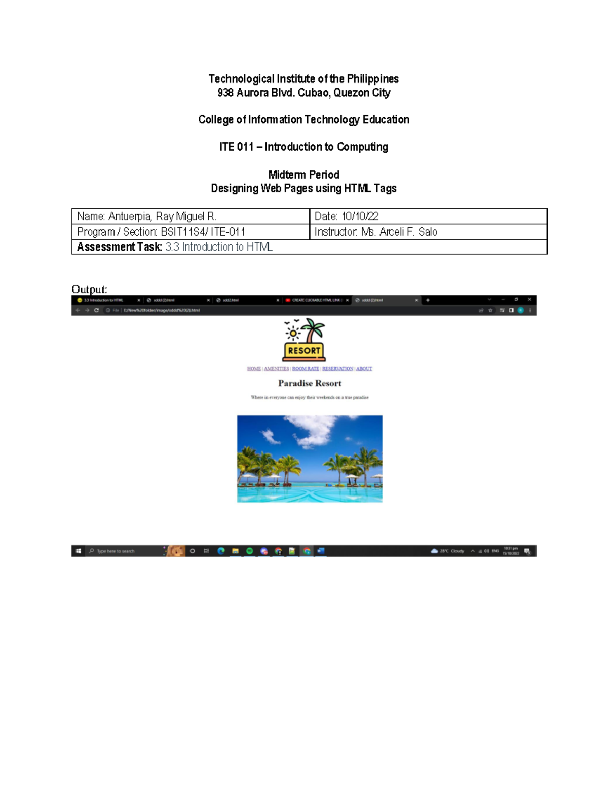 group work web sys - Web Systems and Technologies - Technological Institute of the Philippines ...