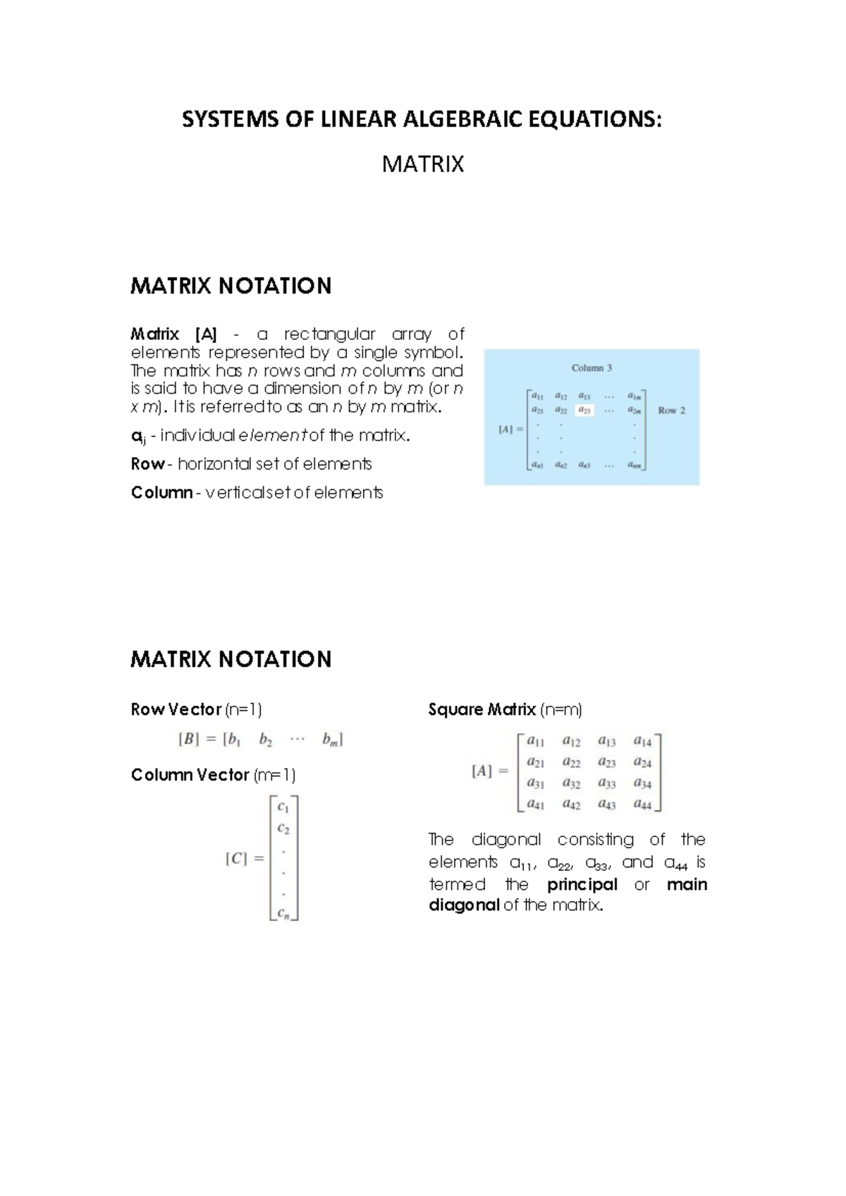 Systems Of Linear Algebraic Equations Information Technology