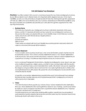 FAS-240 Module Four Worksheet - FAS-240 Module Four Worksheet Complete ...