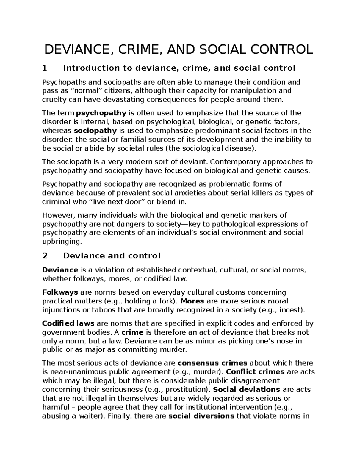 7. Deviance, crime, and social control - DEVIANCE, CRIME, AND SOCIAL ...
