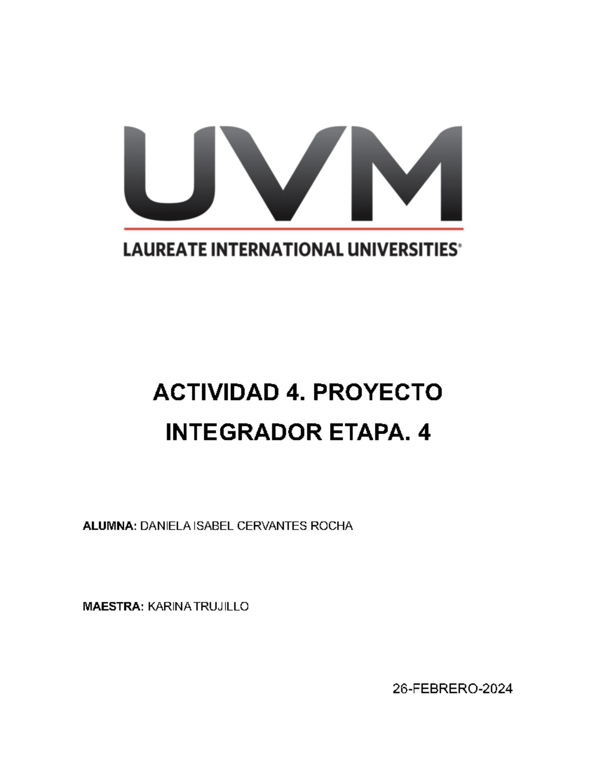 A4dicr Pie3 Actividad 4 Proyecto Integrador Etapa 4 Alumna Daniela