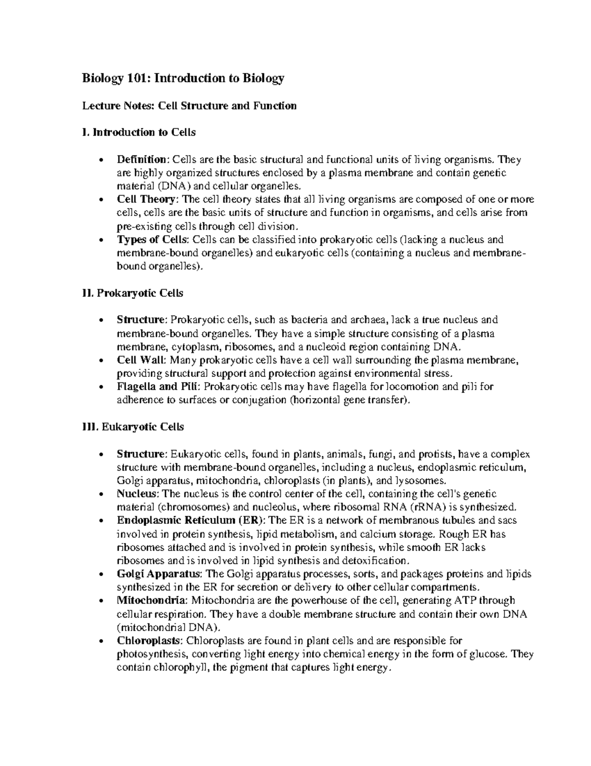 Biology 101 - Lecture 1.1 - Biology 101: Introduction to Biology ...