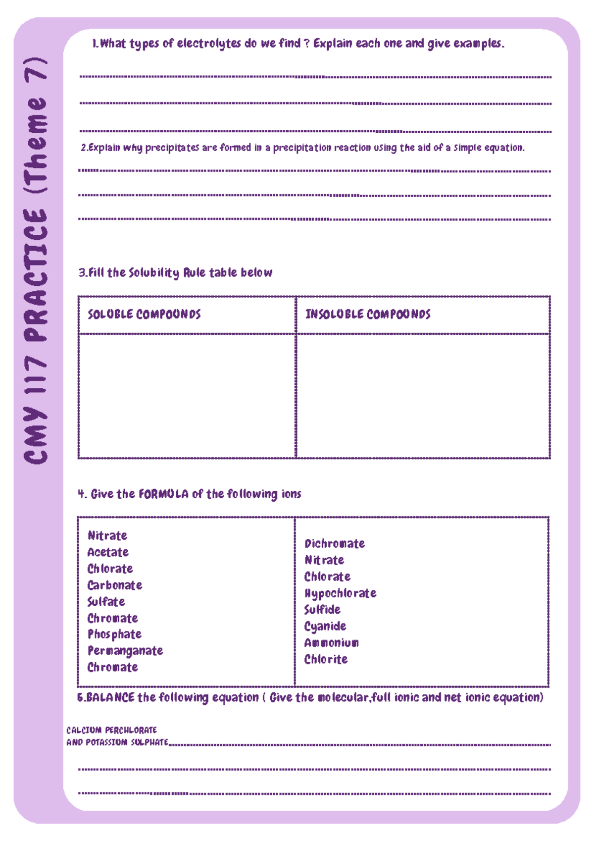 CMY 117 Theme 7 Worksheet - C M Y 1 1 7 P R A C T I C E ( T h e m e 7 ...