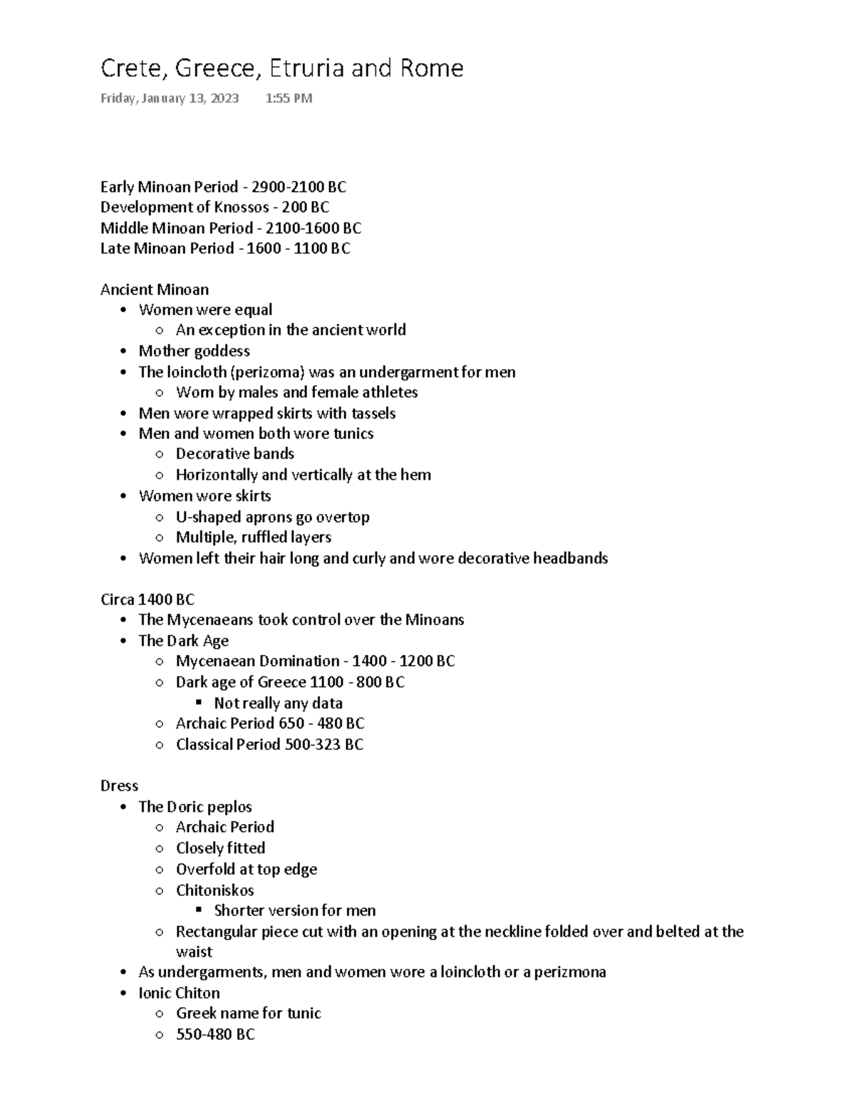 Crete, Greece, Etruria and Rome - Early Minoan Period - 2900-2100 BC ...