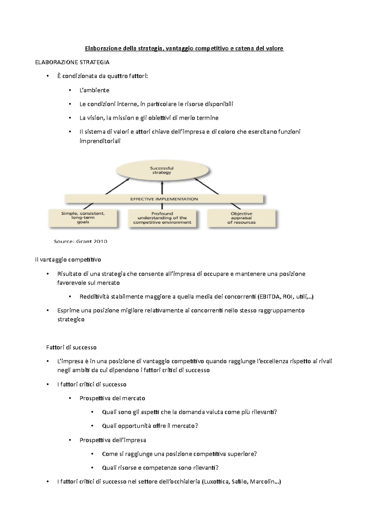 Lezione 5 vantaggio competitivo - Elaborazione della strategia ...