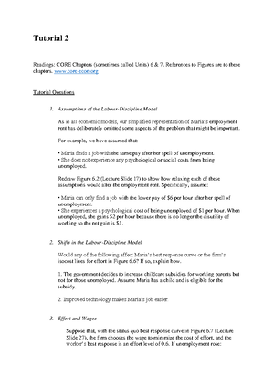 Tutorial 2 with answer - 5QQMN201 The Economics of Energy and Climate ...