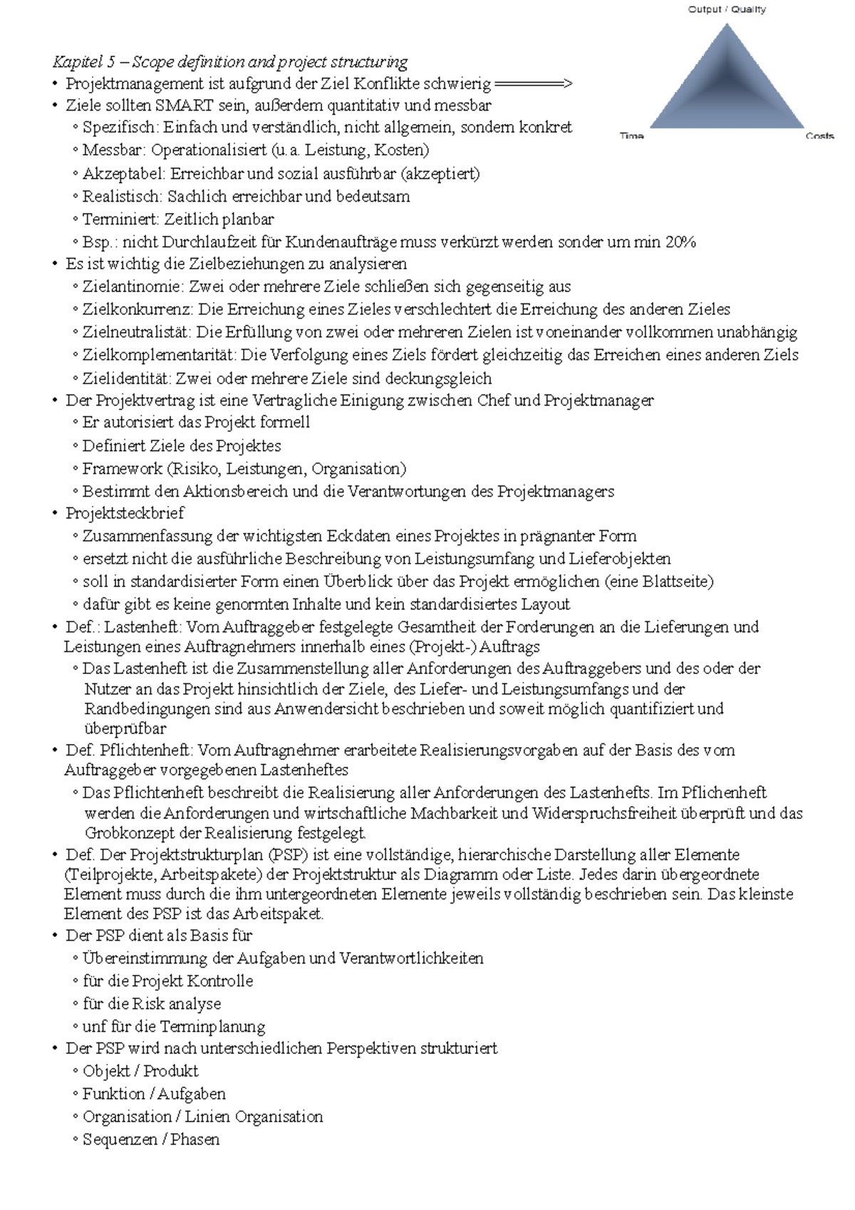 Kapitel 5 - Scop definition und Projekt strukturierung - Kapitel 5 ...