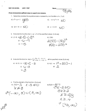 Unit 3 Practice Test Solutions - MAT 110 - Studocu