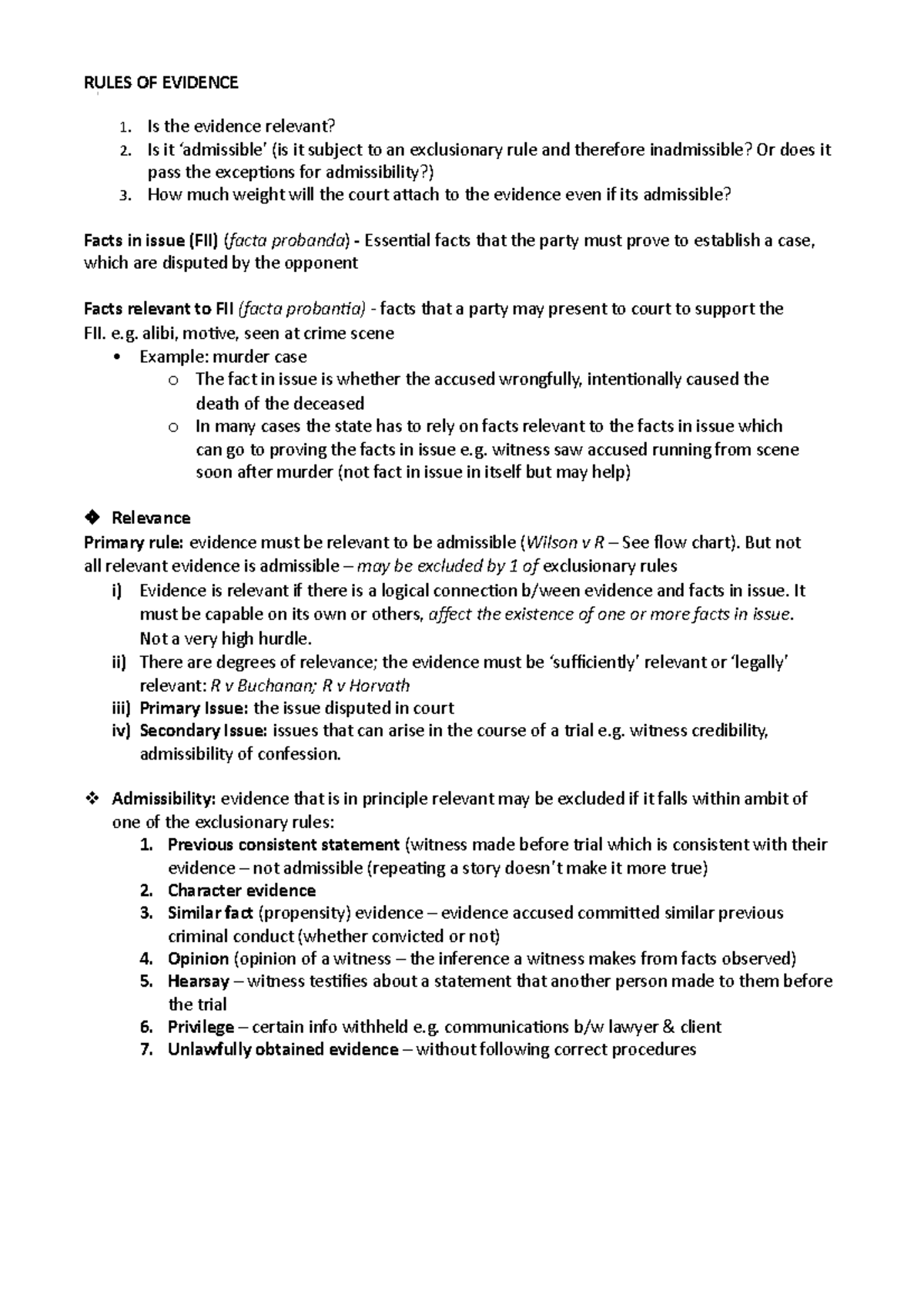 Final Exam, questions and answers - RULES OF EVIDENCE 1. Is the ...