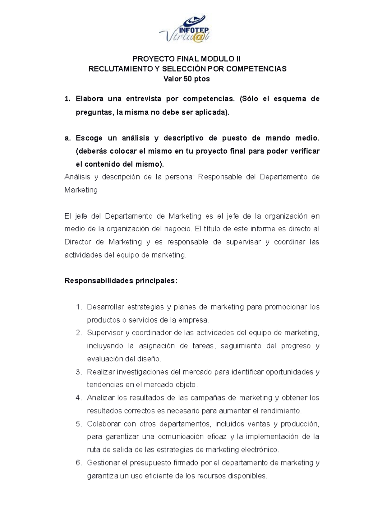 Proyecto Final Modulo II - PROYECTO FINAL MODULO II RECLUTAMIENTO Y SELECCIÓN POR COMPETENCIAS ...