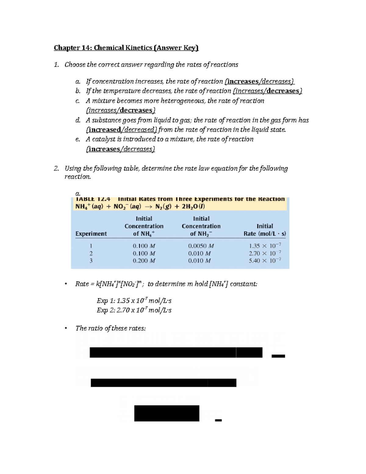 CH.14 Chemical Kinetics AK - Chapter 14: Chemical Kinetics (Answer Key ...