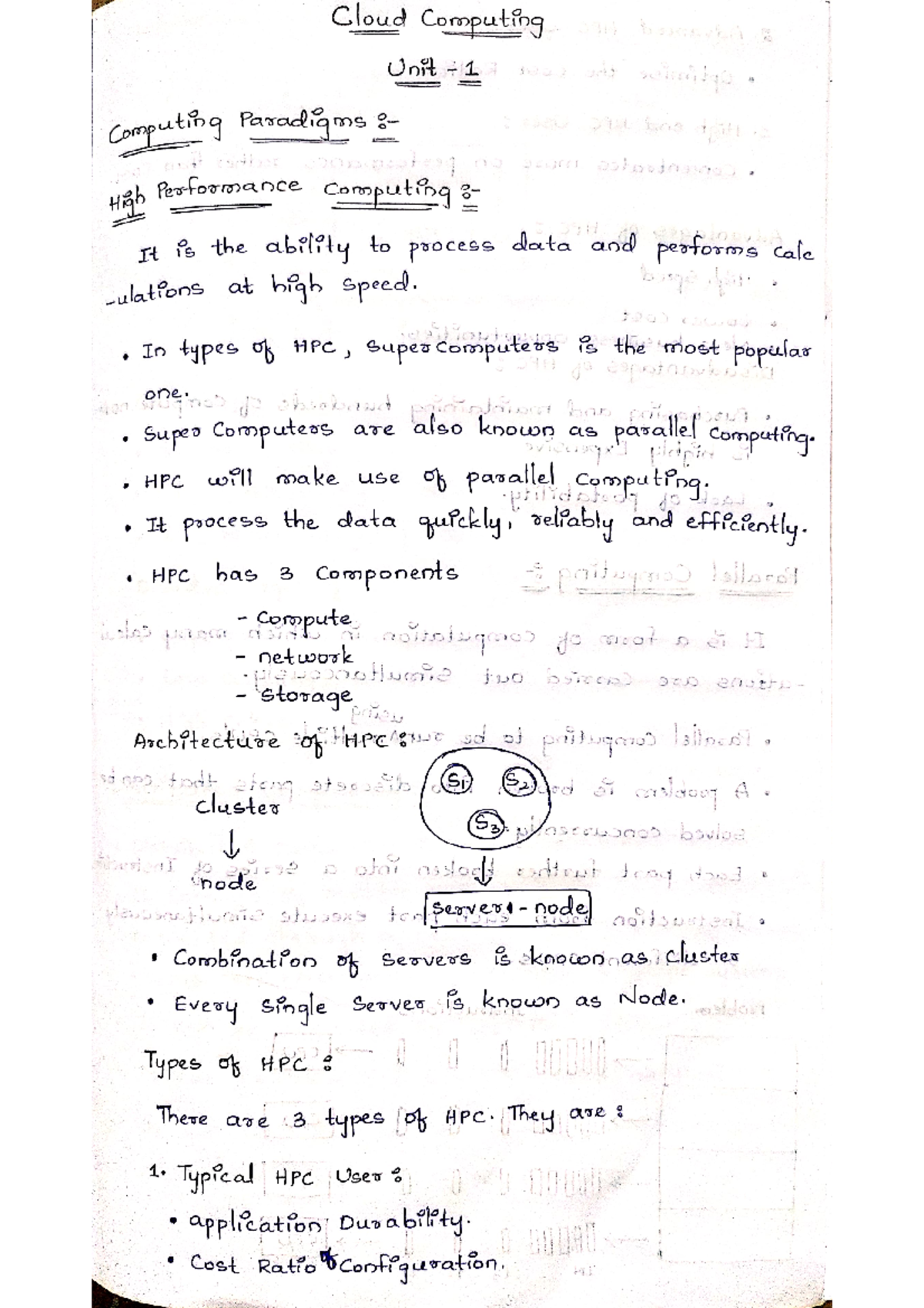 Cc Unit 1 Cloud Computing Cloud Computing Unit 1 Computing Paradigms High Performance