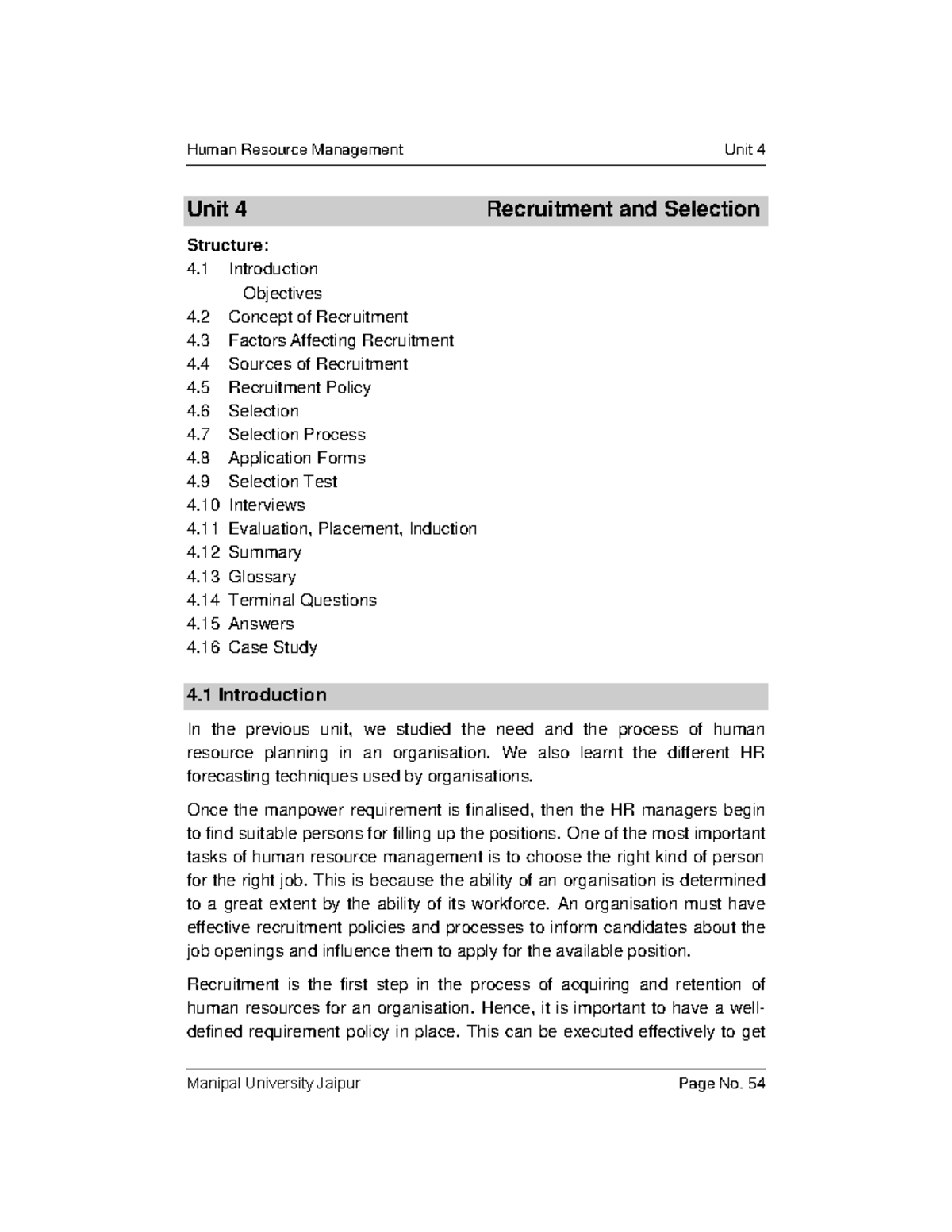Unit 04 - Recruitment and Selection - Unit 4 Recruitment and Selection ...
