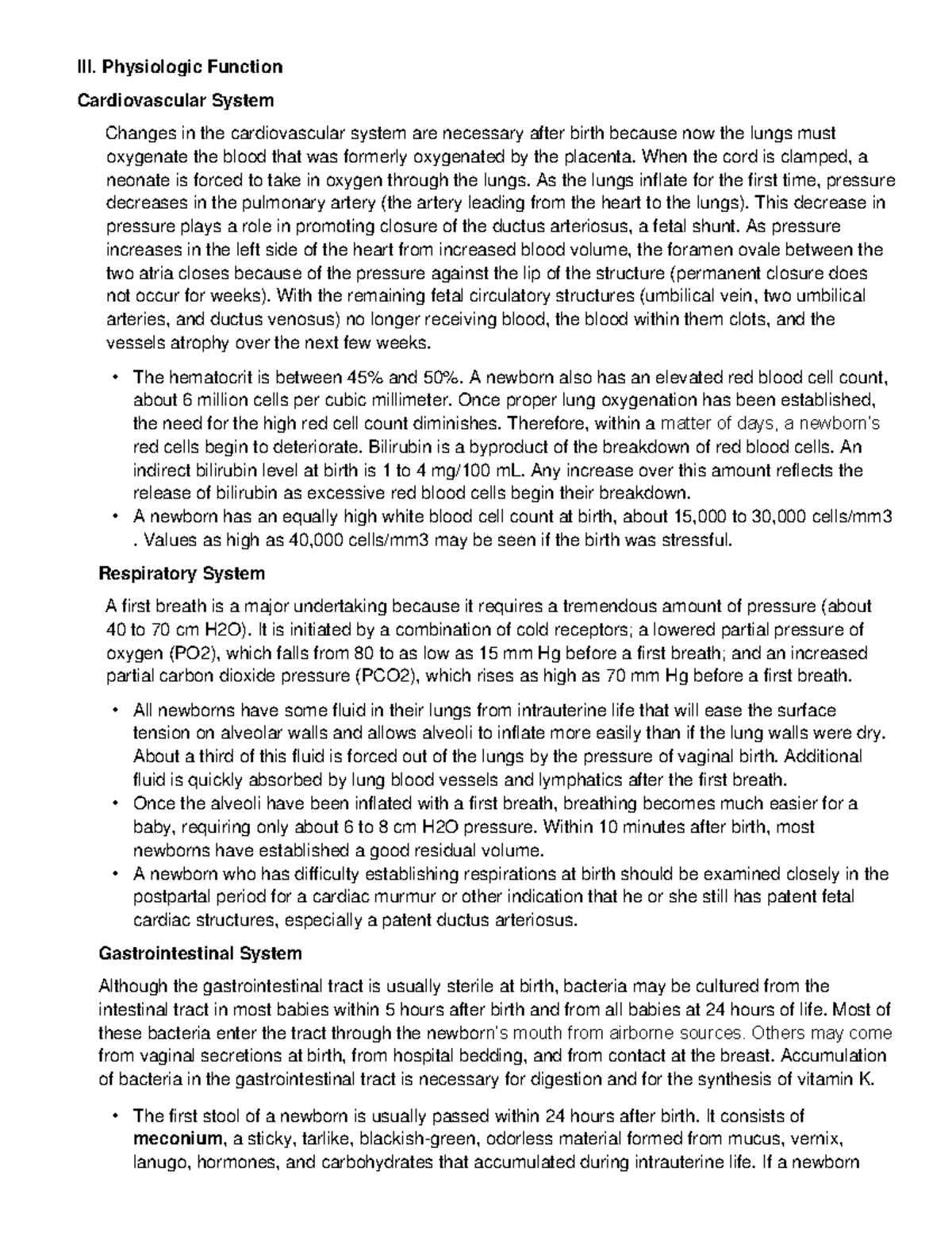 Cardiovascular System - III. Physiologic Function Cardiovascular System ...