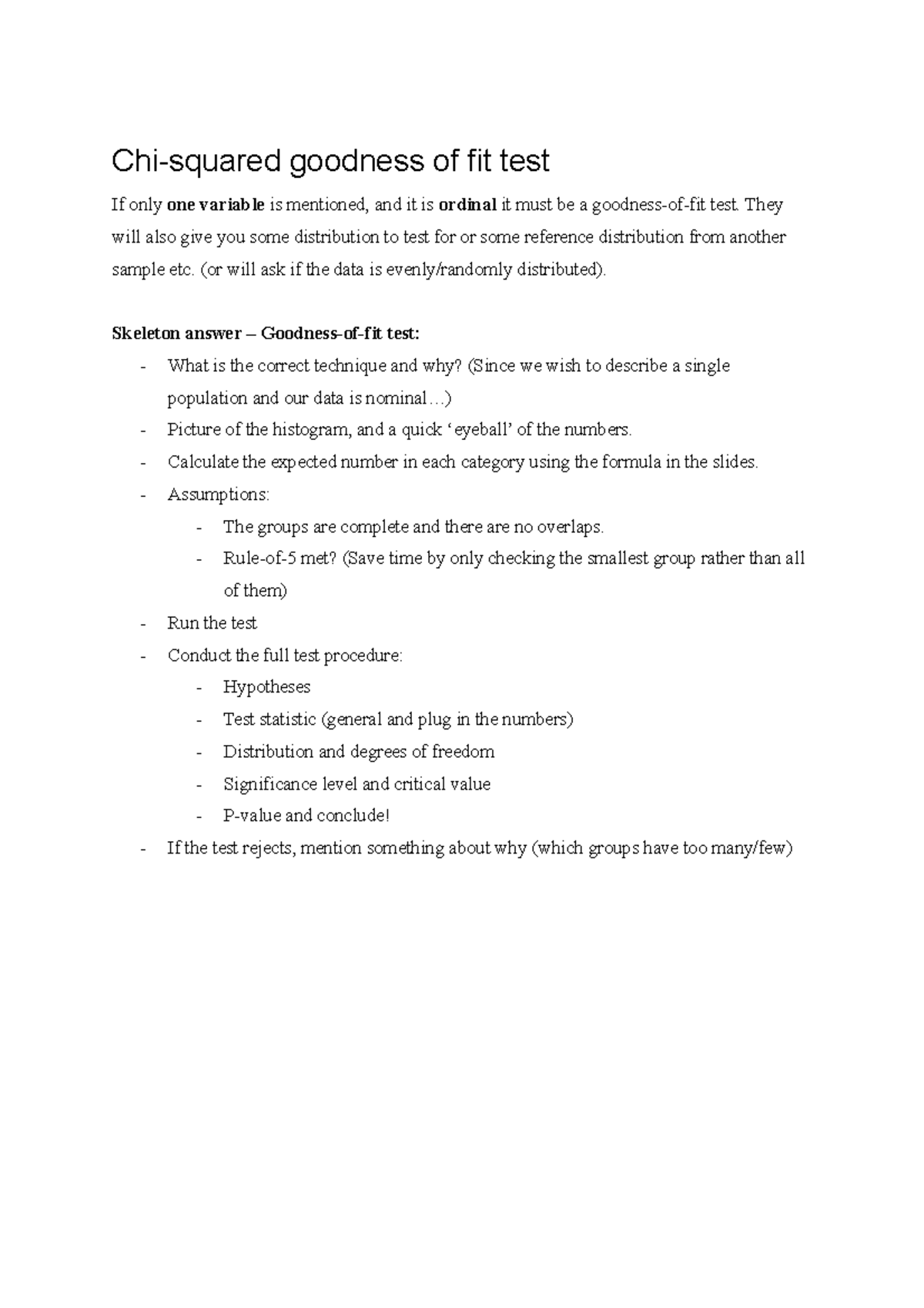 Chi-squared goodness of fit test - They will also give you some ...