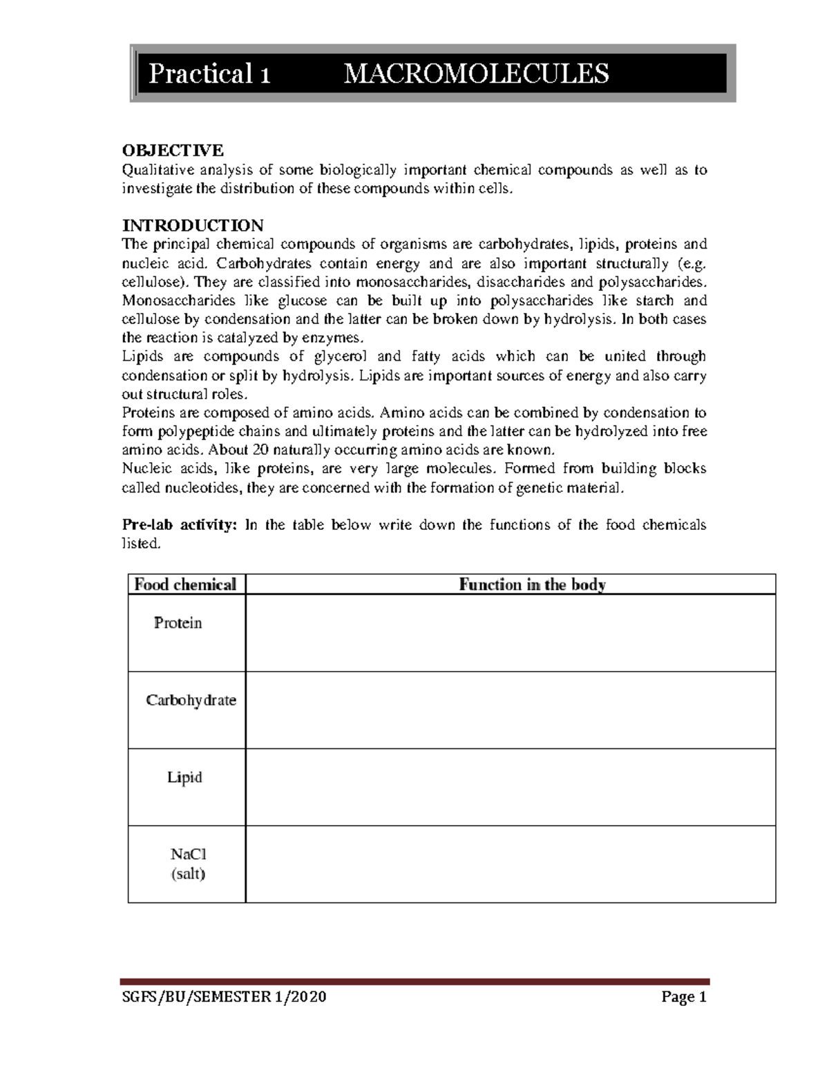 Practical ALL FOOD TEST LAB METhod - Foundation inscience - AIMST ...