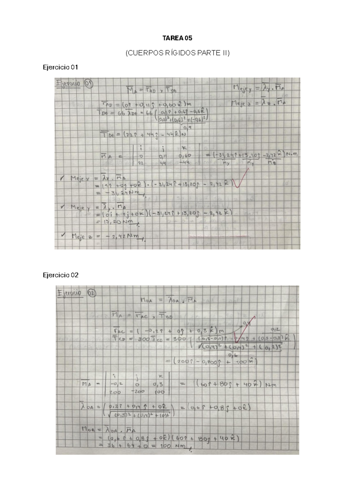 Tarea 05 - completo estática Cortegana - Estática - TAREA 05 (CUERPOS RÍGIDOS PARTE II ...