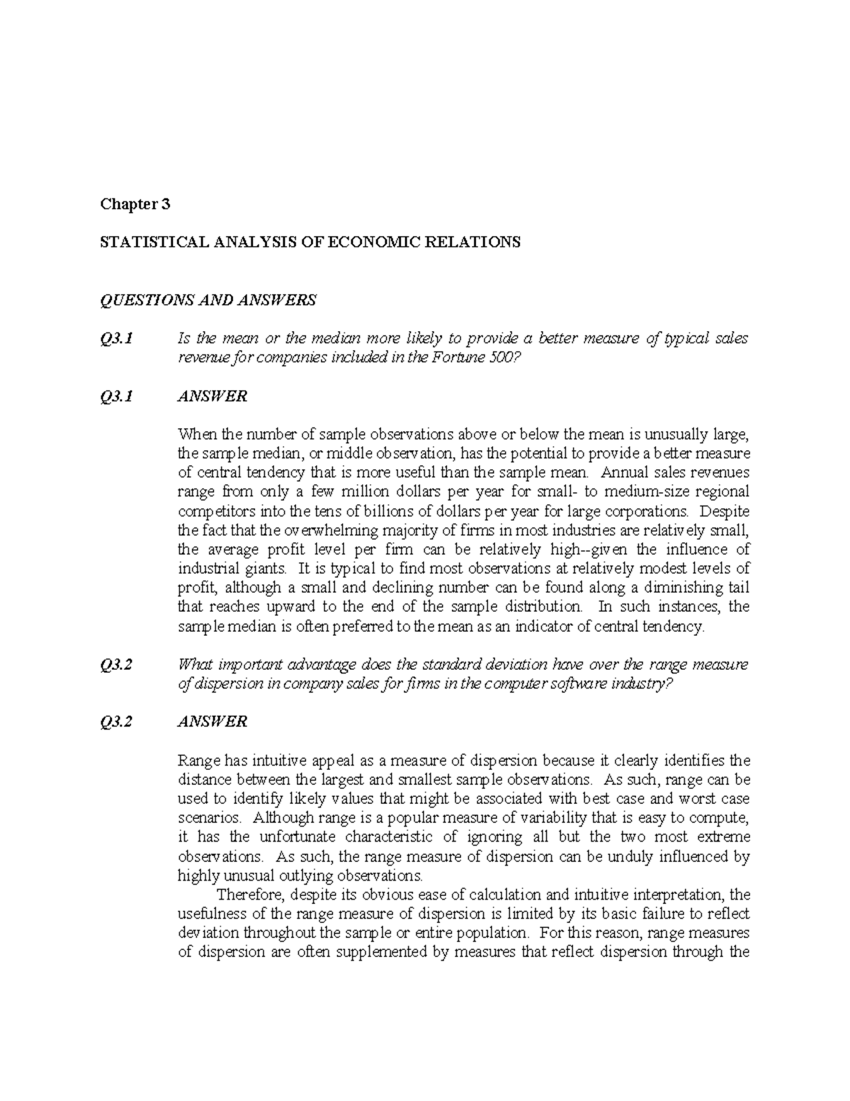 Chapter 3 Statistical Analysis of Economics Relations - Chapter 3 ...
