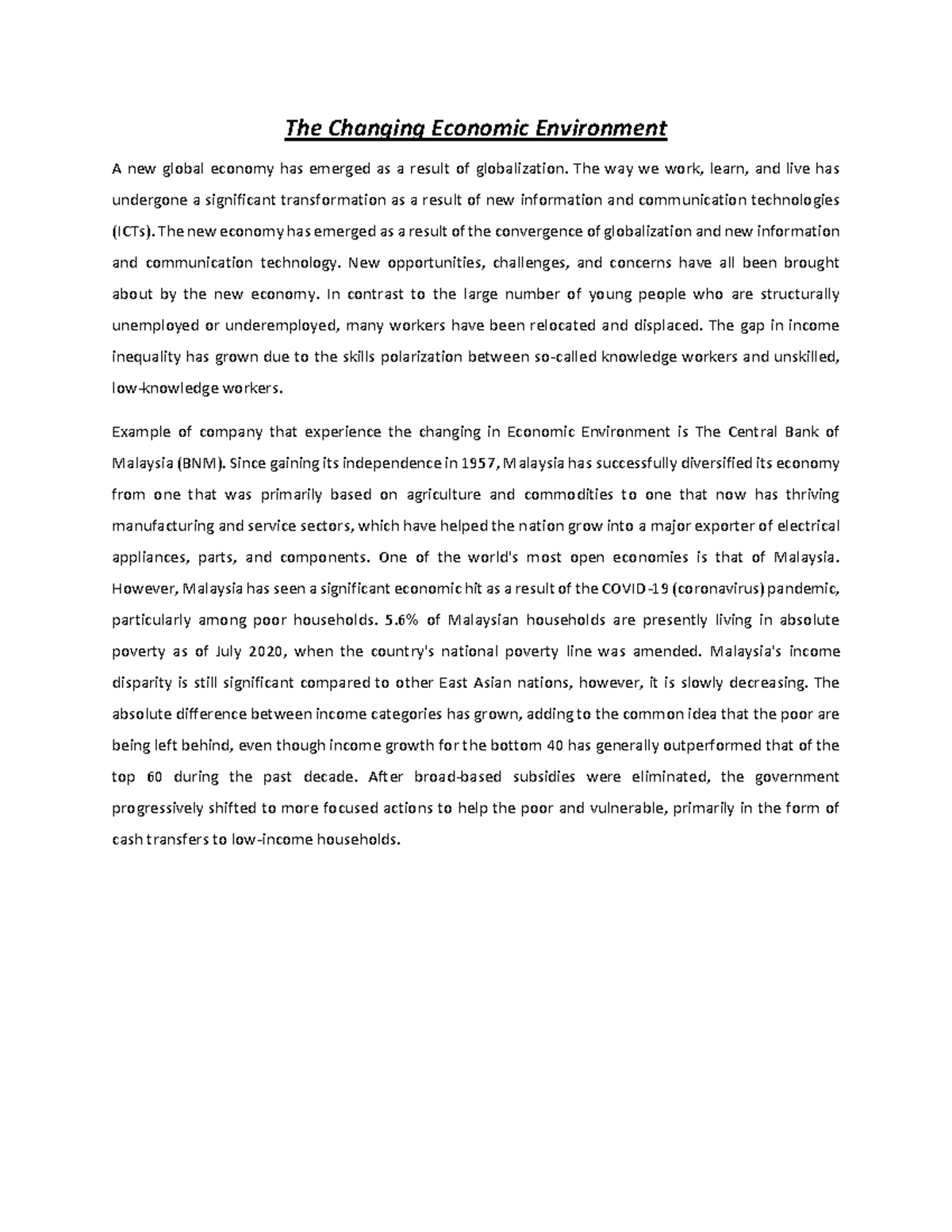 The Changing Marketing Landscape - The Changing Economic Environment A ...