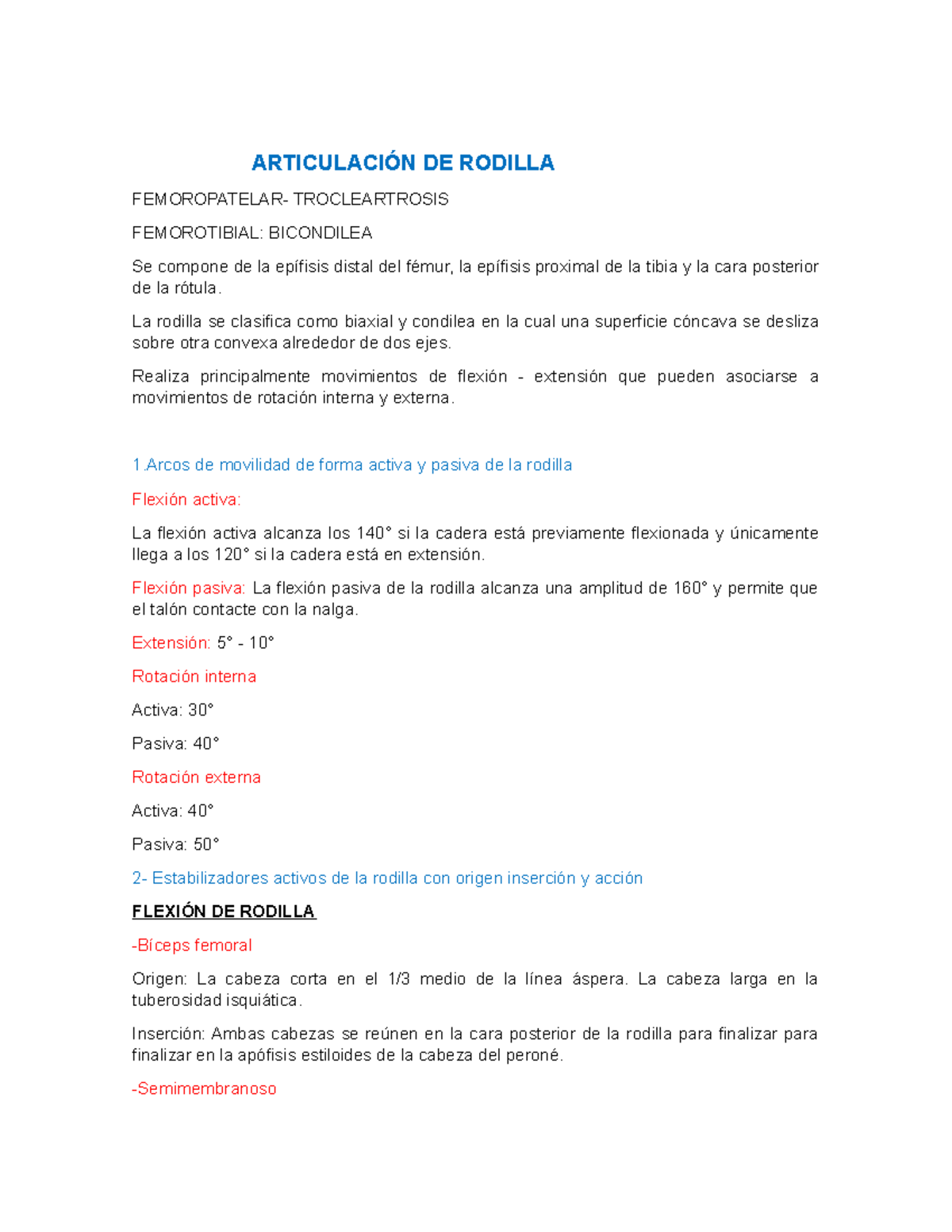 Articulación de rodilla - ARTICULACIÓN DE RODILLA FEMOROPATELAR ...